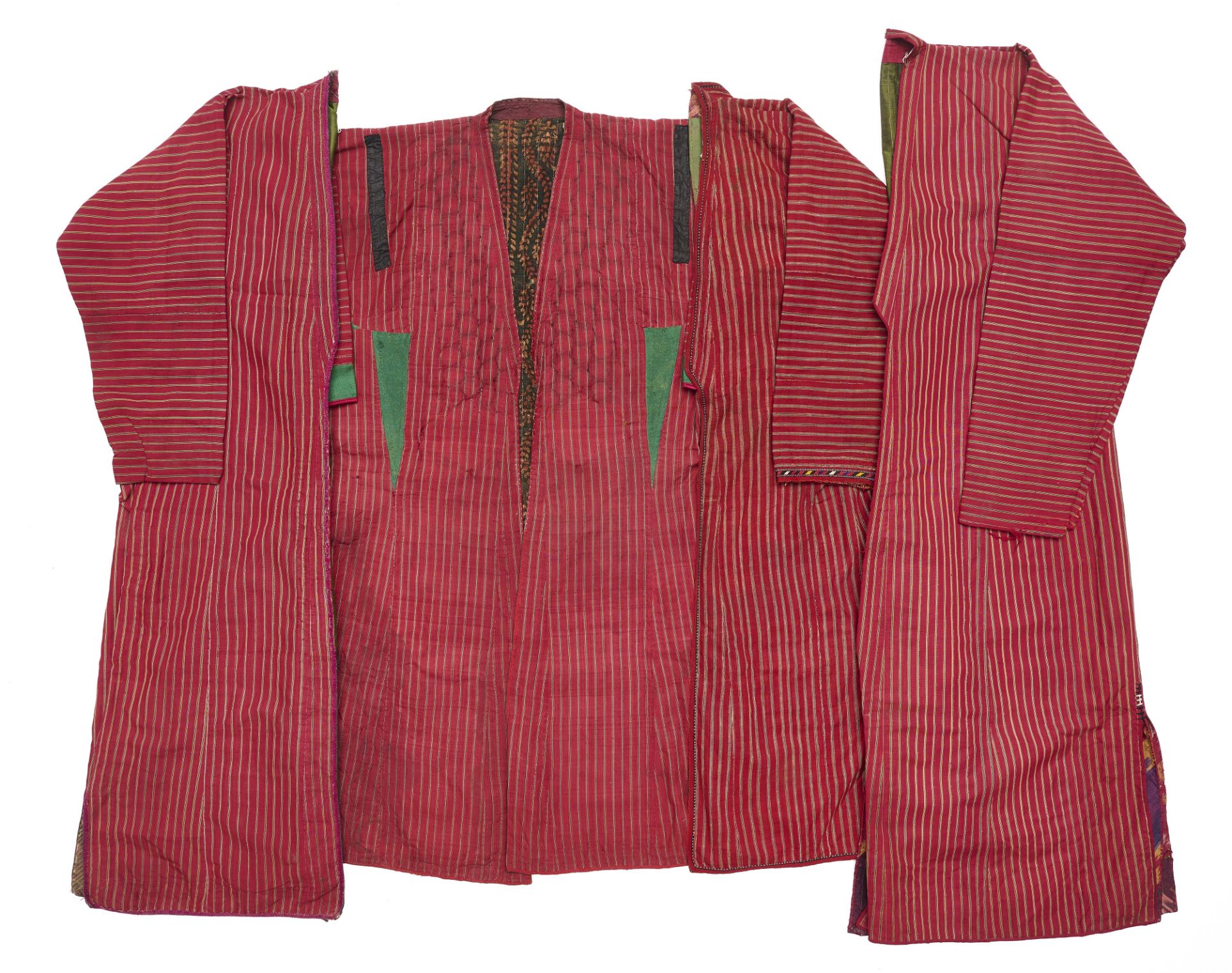 FOUR STRIPED TURKMAN CHAPAN, CENTRAL ASIA, EARLY 20TH CENTURY variously ...
