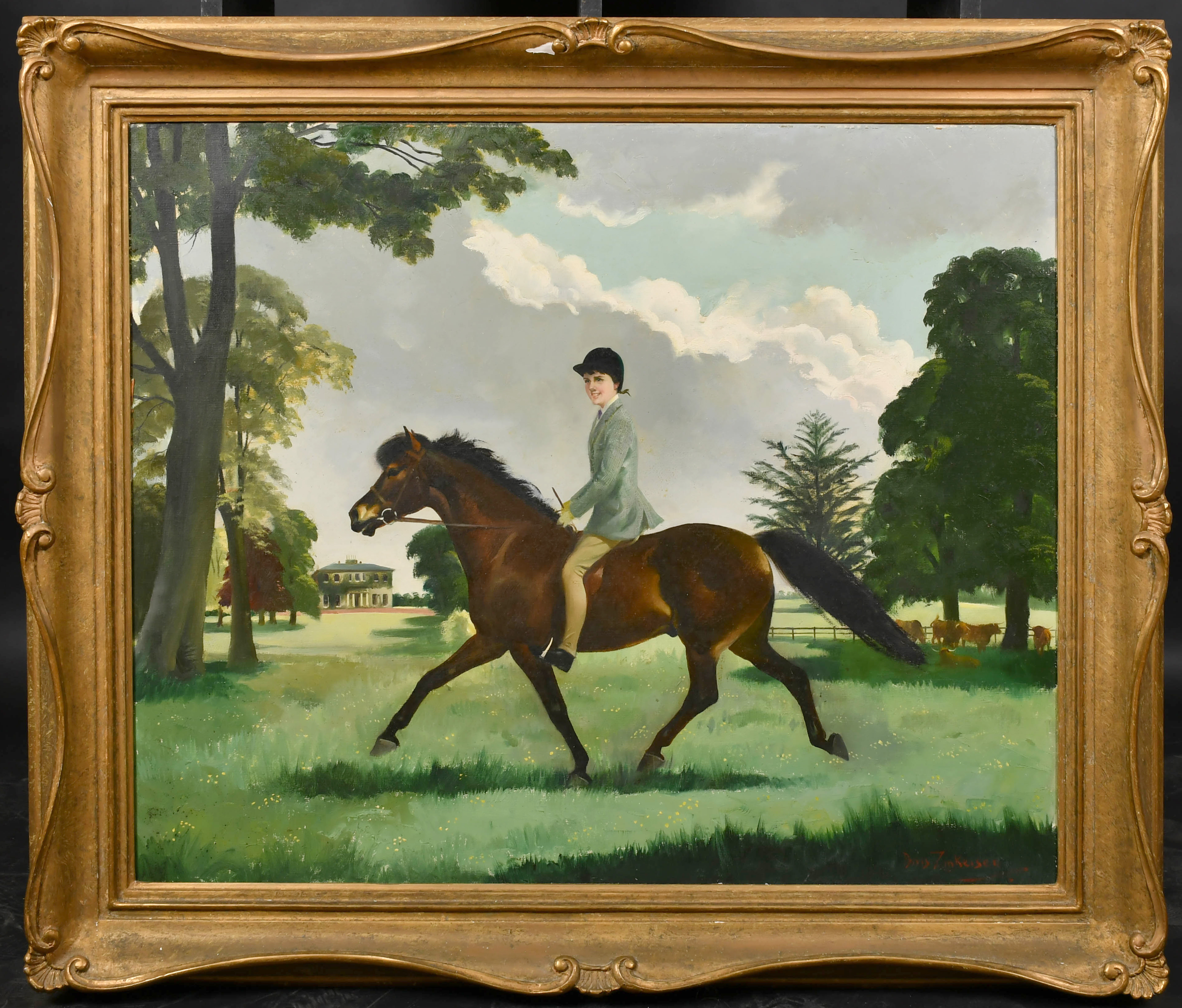 Doris Zinkeisen (1897-1991) British. Carolyn Liddell at Lyndon Hall ...