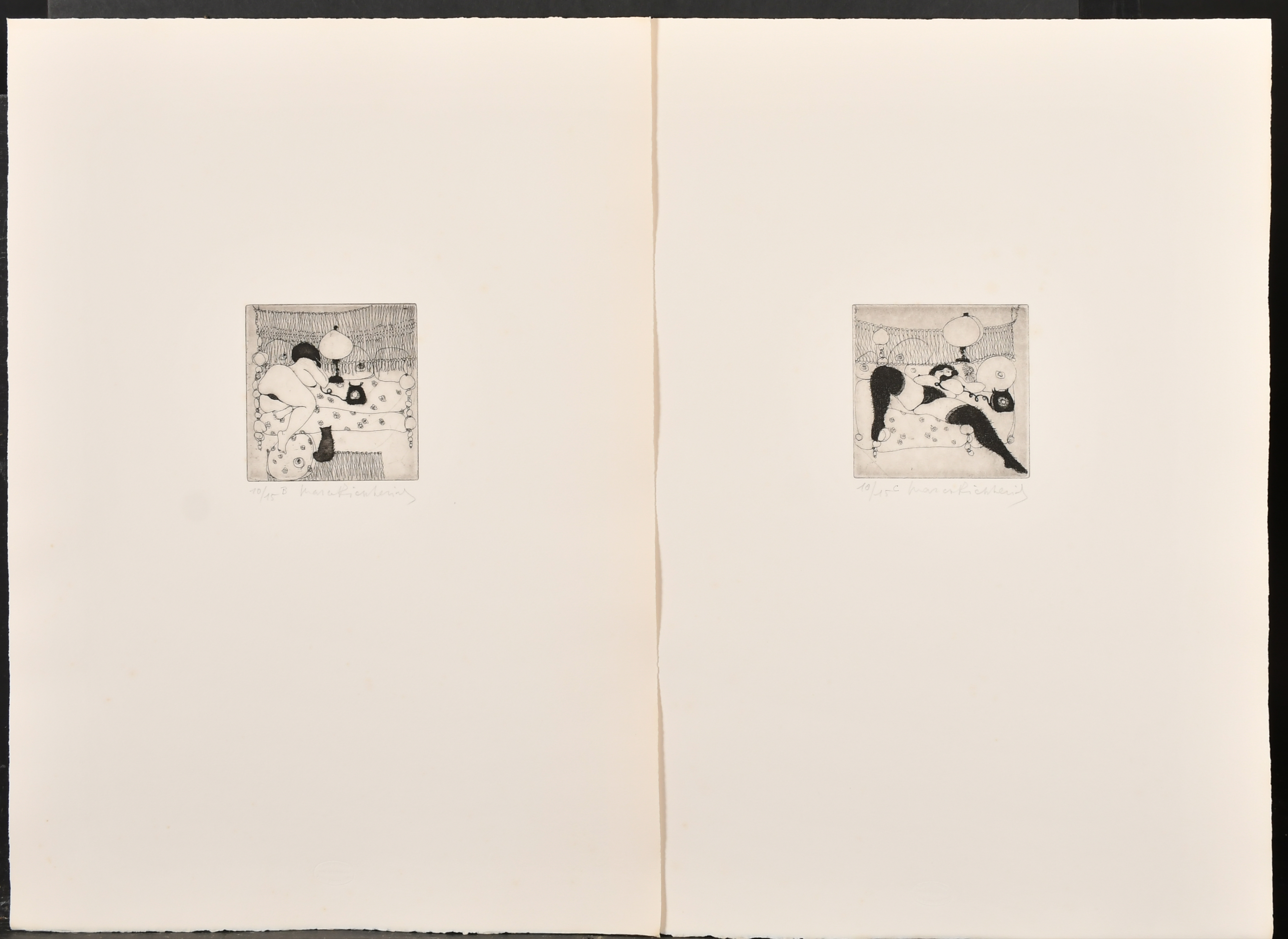 Marco Richterich (1929-1997) Swiss. "Le Telephone", Drypoint, Etching ...