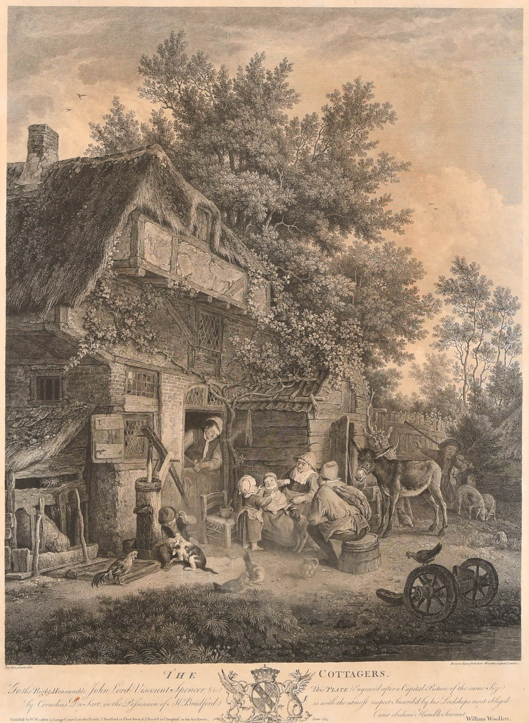 After Cornelis Dusart (1660-1704) Dutch. "The Cottagers", Engraved by ...