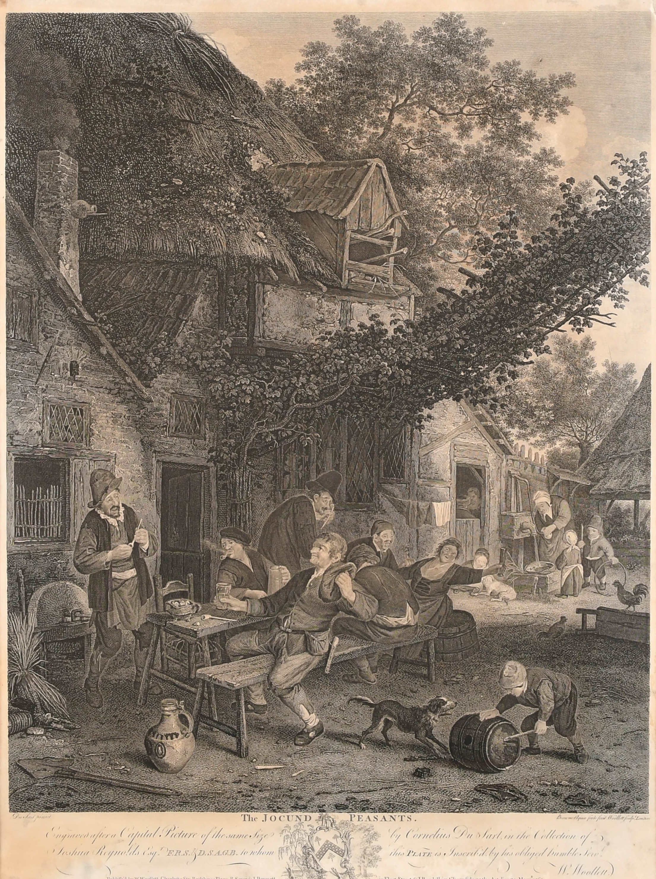 After Cornelis Dusart (1660-1704) Dutch. "The Cottagers", Engraved by ...
