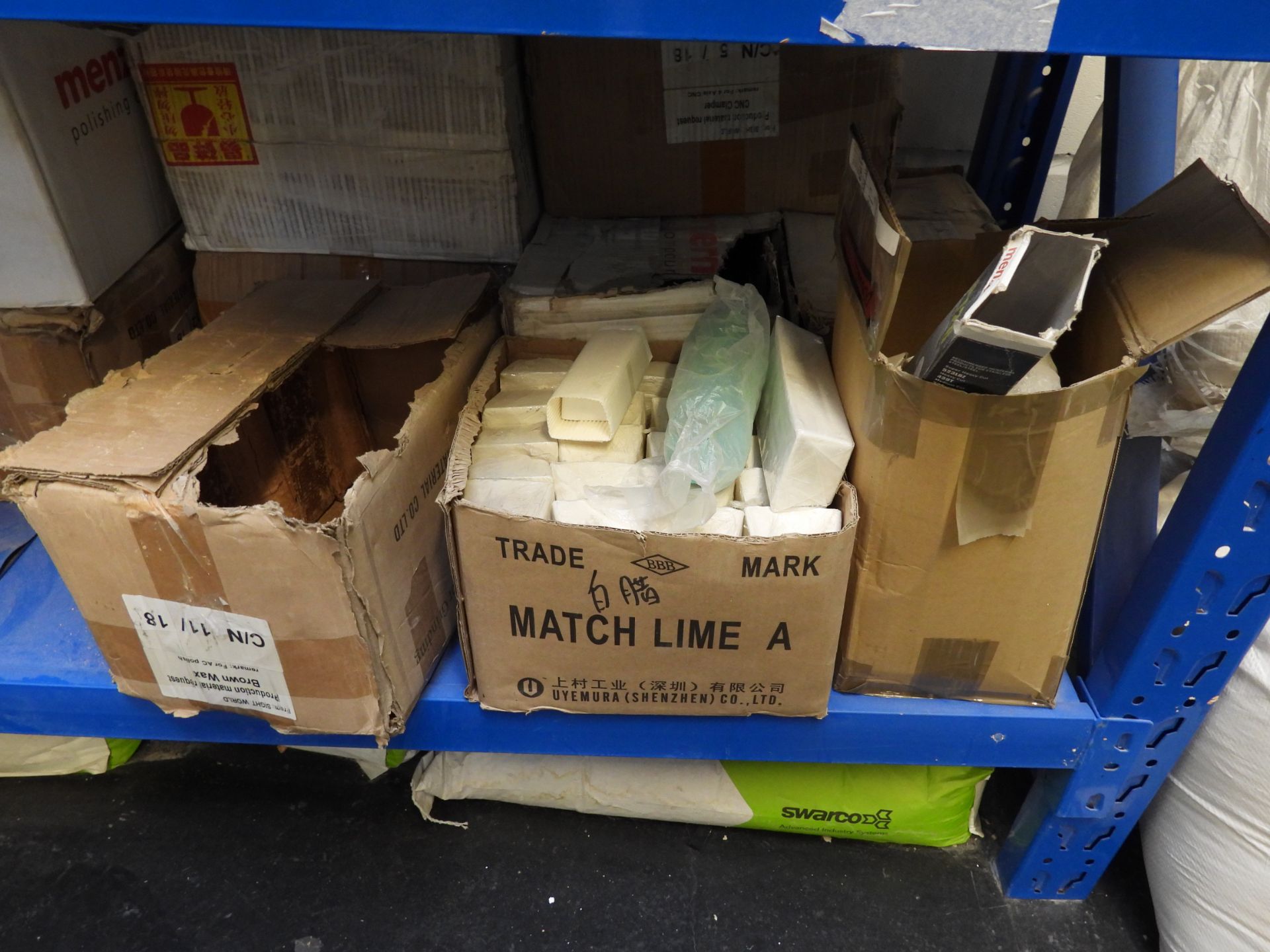 Blue Metal Shelving Unit & Contents of Assorted Consumables etc, with ...