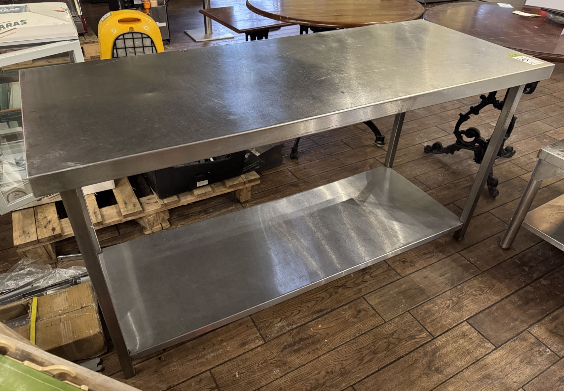 Stainless steel Preparation Table, with undershelf, 1500mm x 600mm x ...