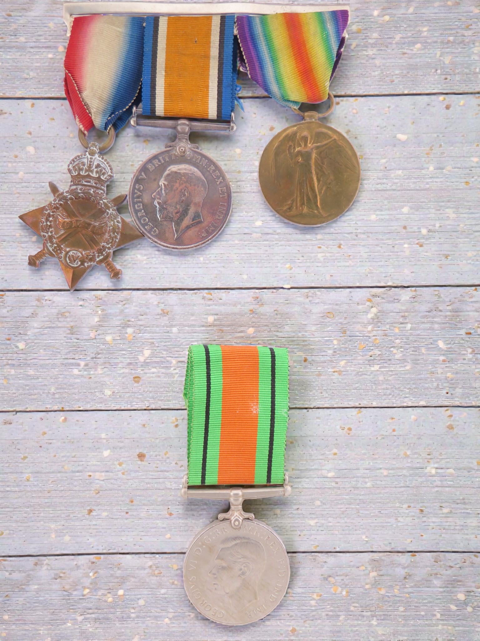 A First World War medal group awarded to 177 Private J H Storey York ...