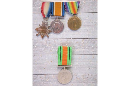 A First World War medal group awarded to 177 Private J H Storey York ...