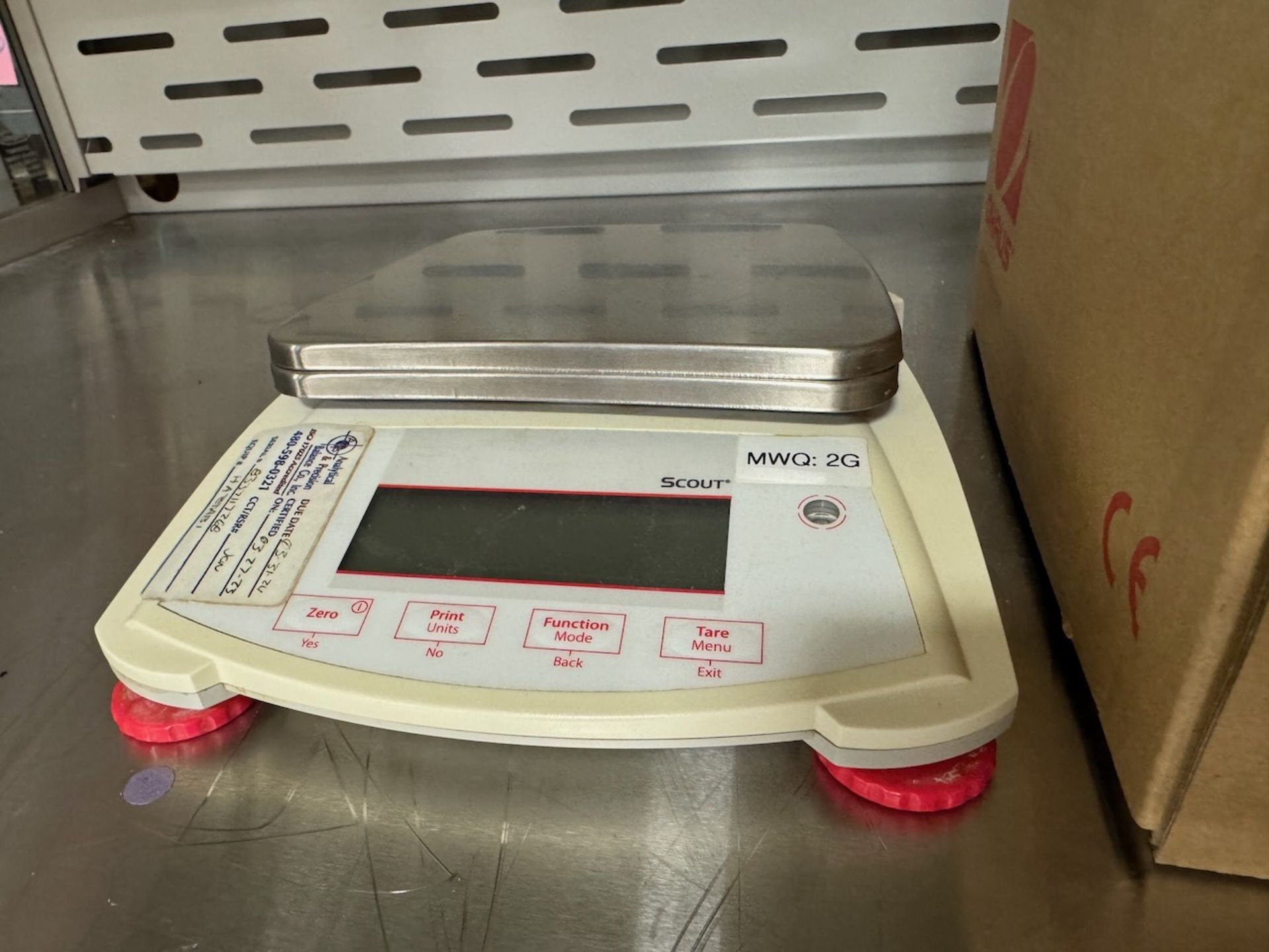 Ohaus lab scale, model SPX621, 6200 gram max, with printer.