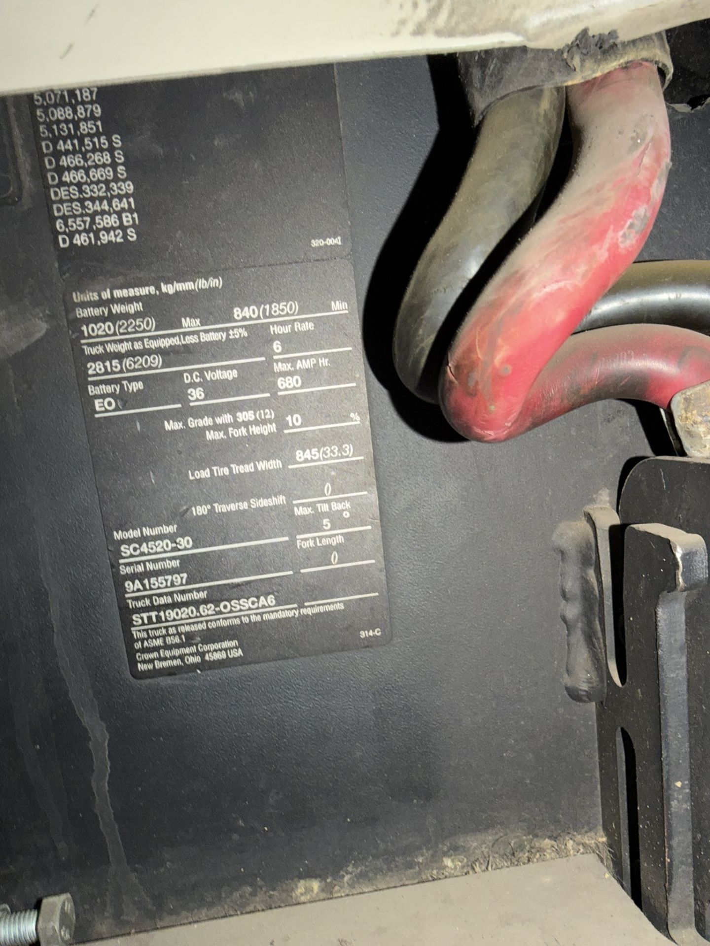 Crown Model SC4520-30, 3-Wheel Electric Fork Lift, 3,000 Lbs. Capacity ...