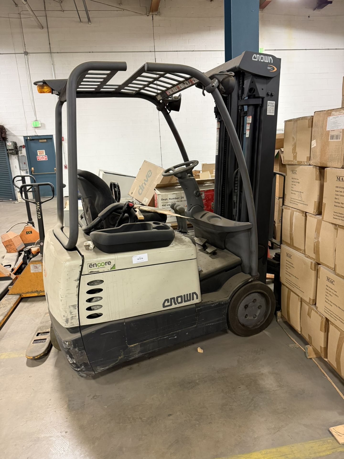 Crown Model SC4520-30, 3-Wheel Electric Fork Lift, 3,000 Lbs. Capacity ...