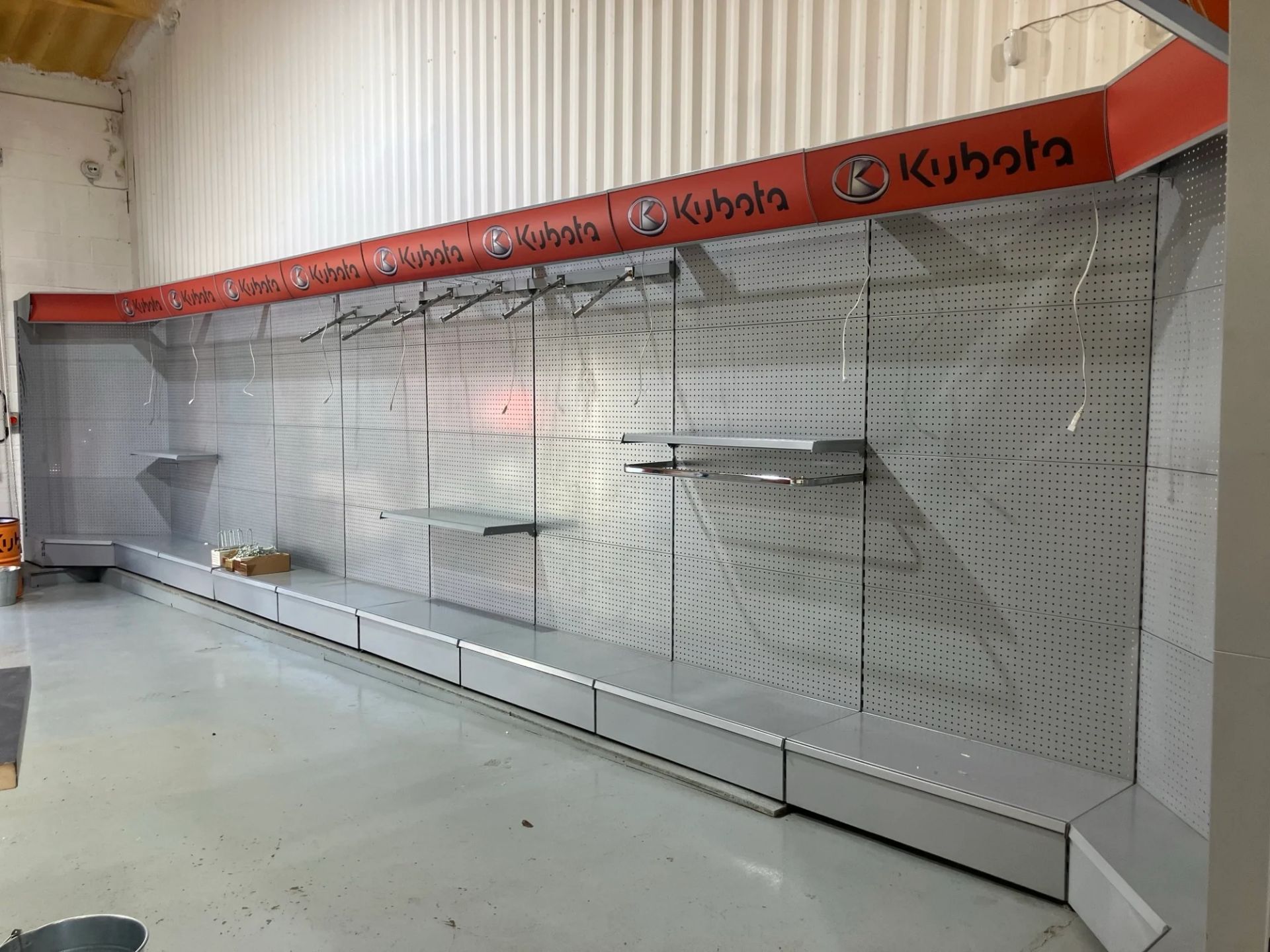 Silver showroom racking