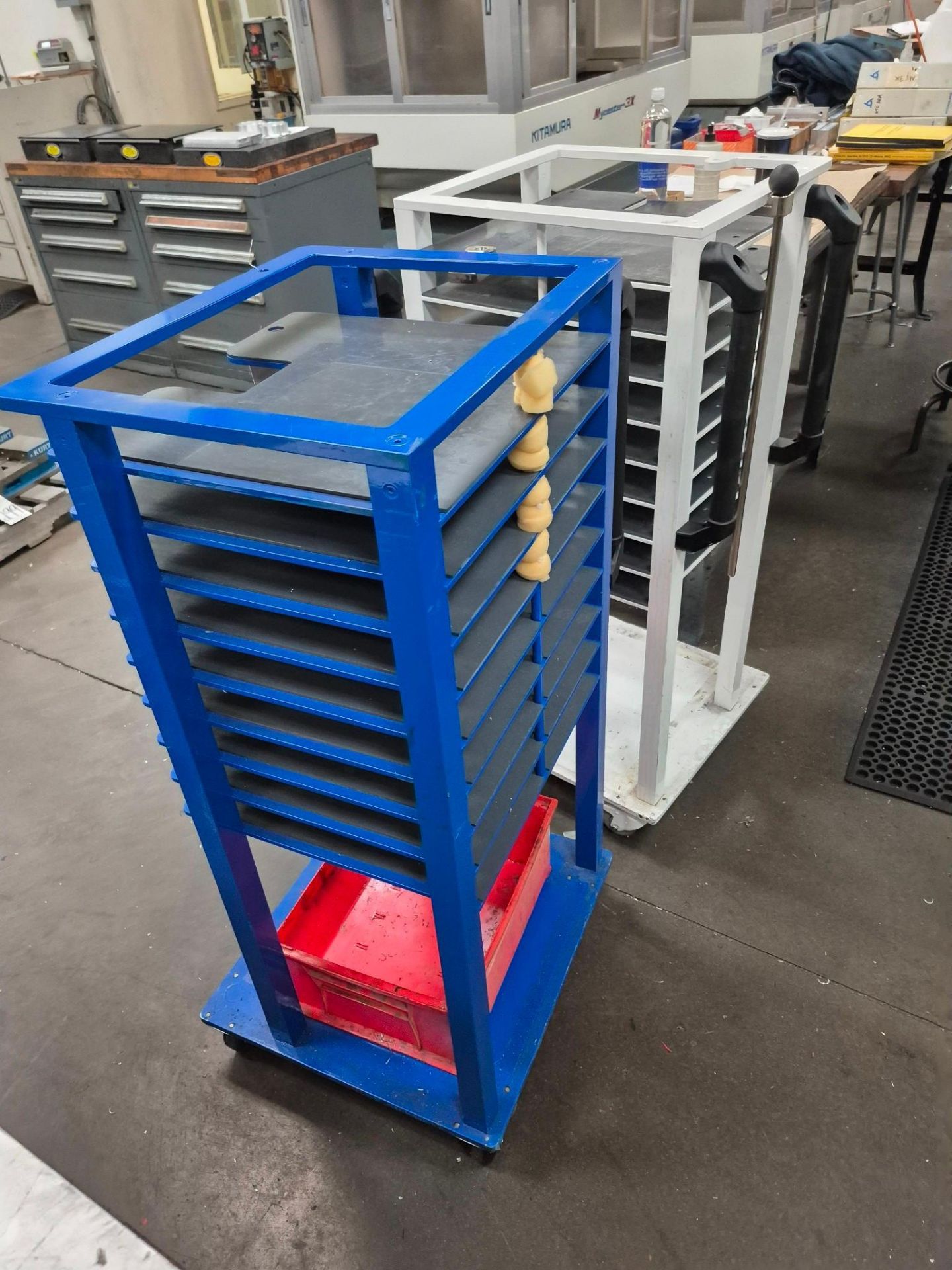 (2) MOBILE TOOL FIXTURE CARTS WITH HANDLES