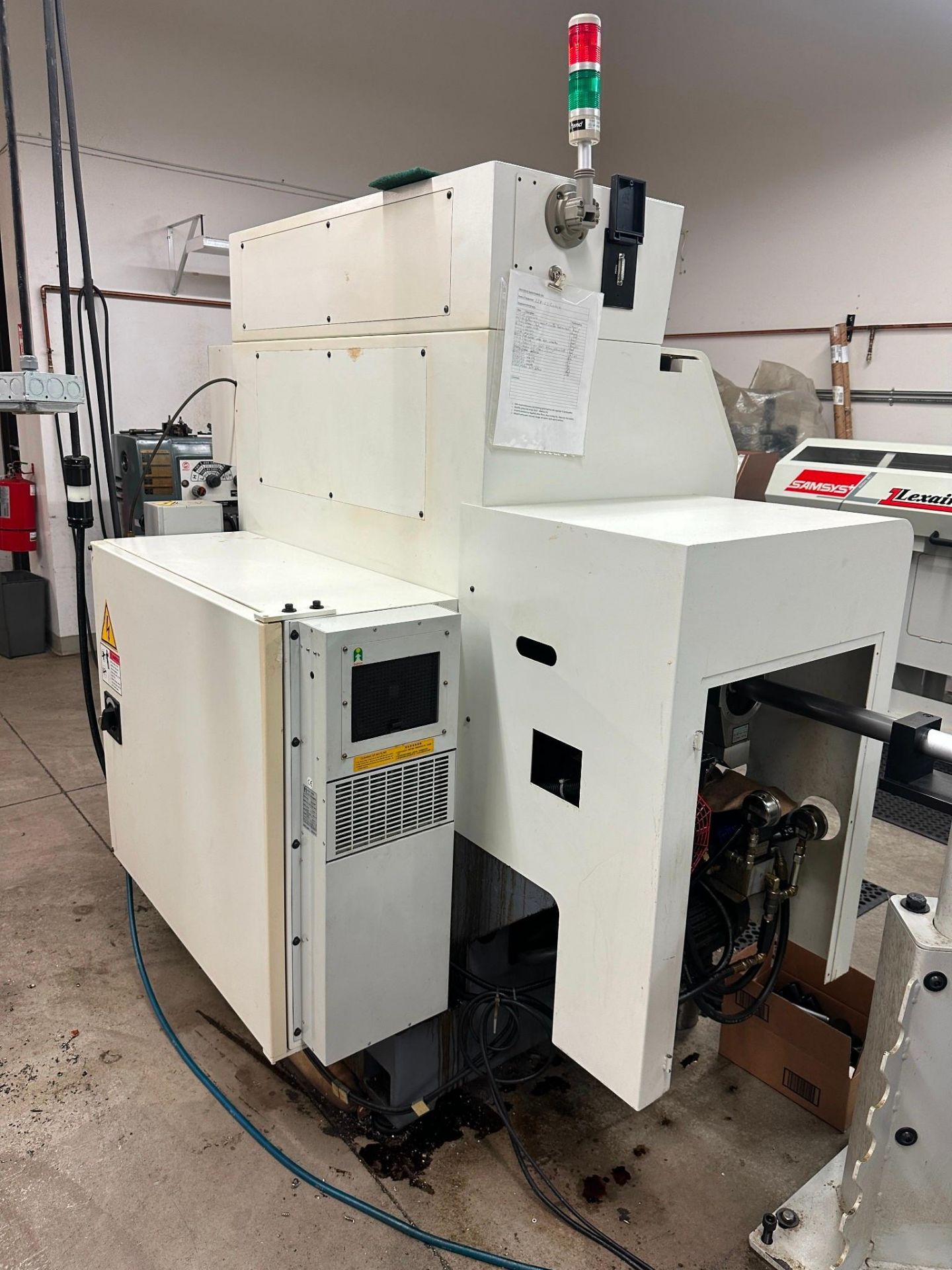 CUBIC GTV-27 CNC GANG TOOL LATHE WITH FEDEK DH-65LS2 BAR FEEDER SN ...