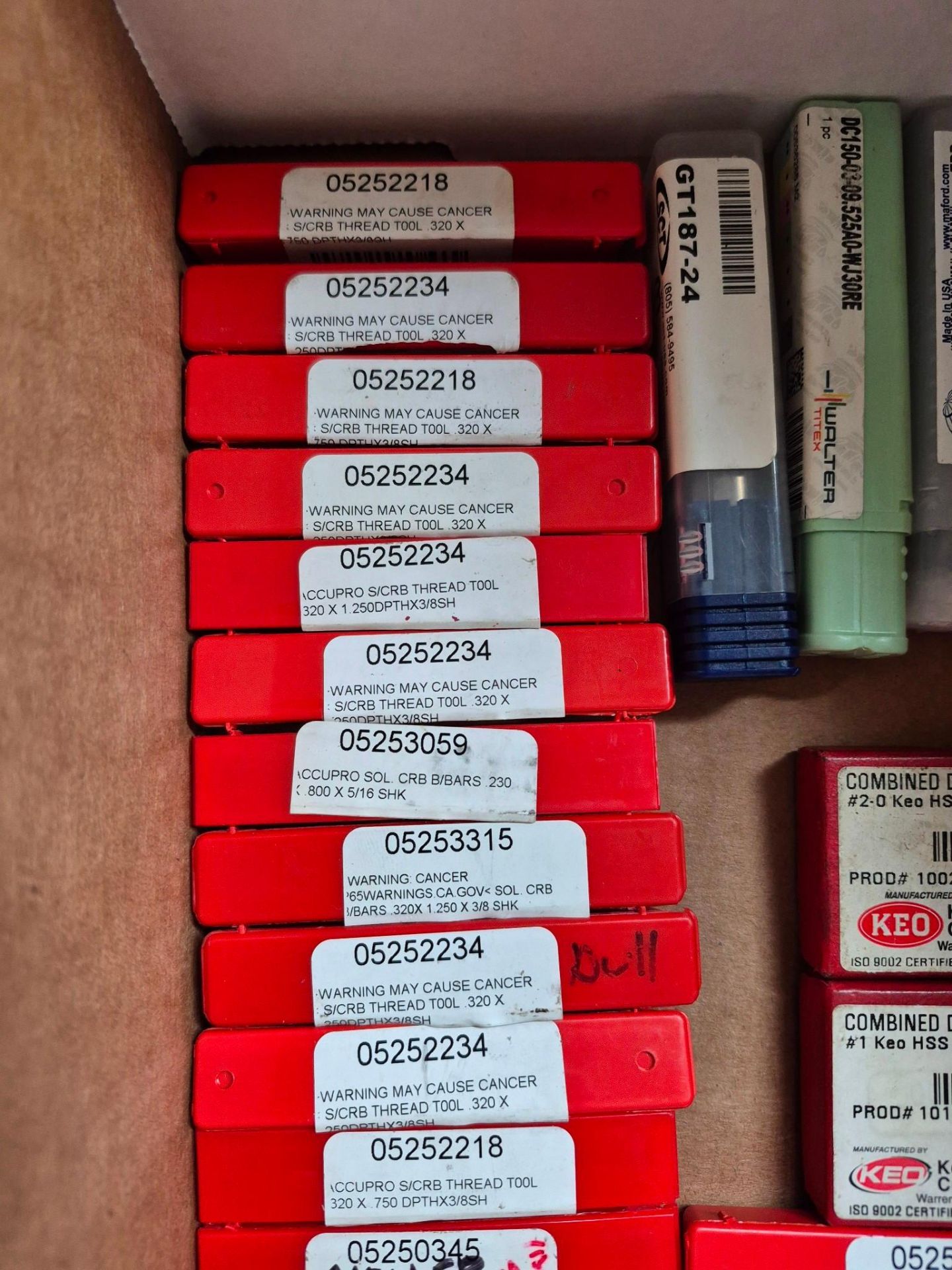 ASSORTED ACCUPRO SINGLE POINT THREADING TOOLS WITH KEO CUTTERS ...