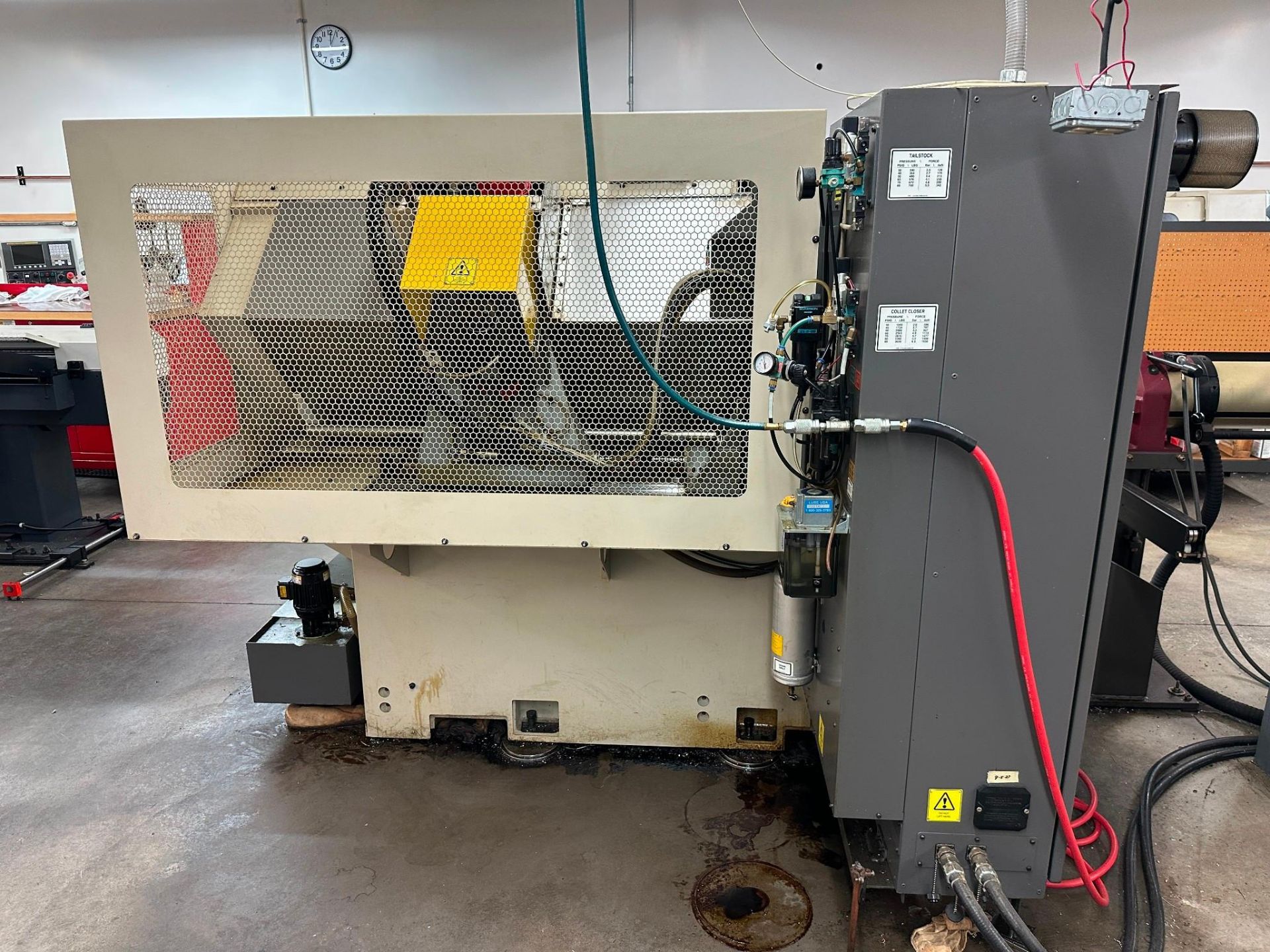 HARDINGE COBRA 42 CNC LATHE WITH SAMECA BAR FEEDER AND HARDINGE HAR ...