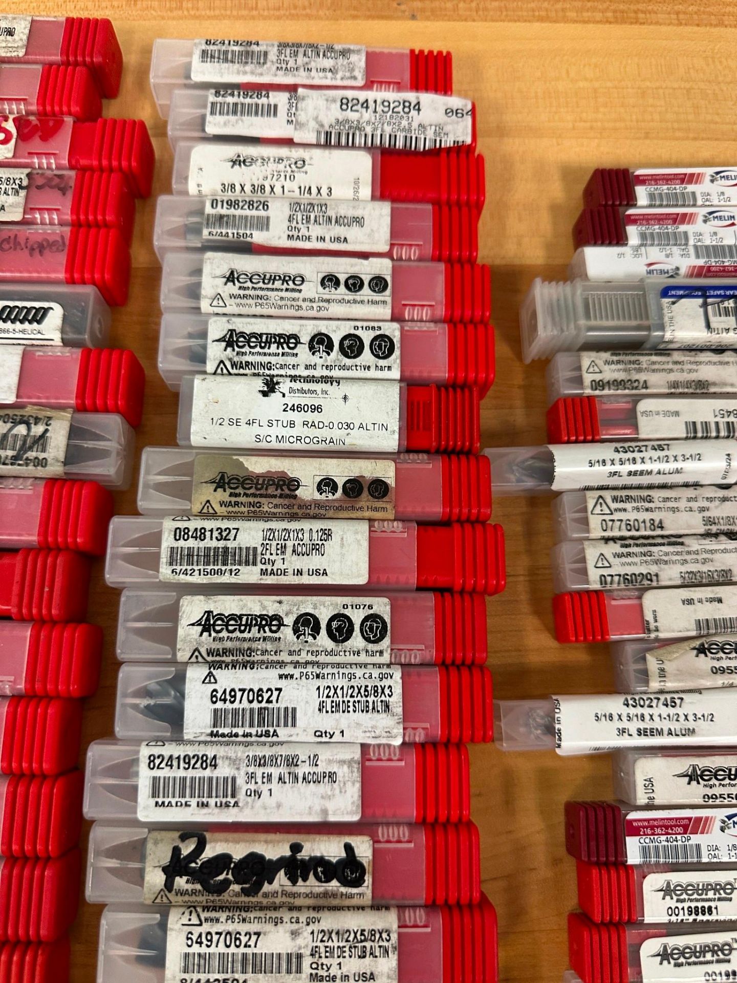 ASSORTMENT OF ACCUPRO HIGH PERFORMANCE END MILLS AND ENGRAVING BLANKS ...