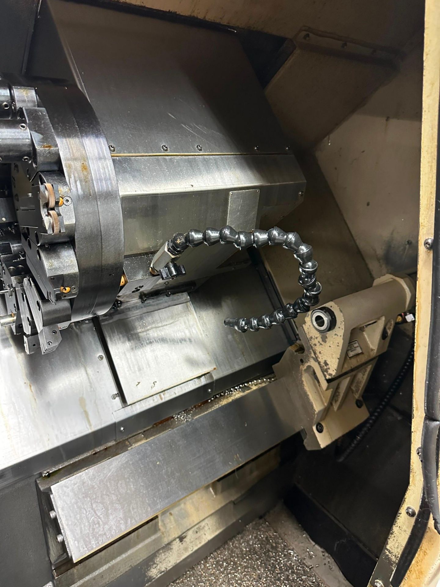 HARDINGE COBRA 42 CNC LATHE WITH SAMECA BAR FEEDER AND HARDINGE HAR ...