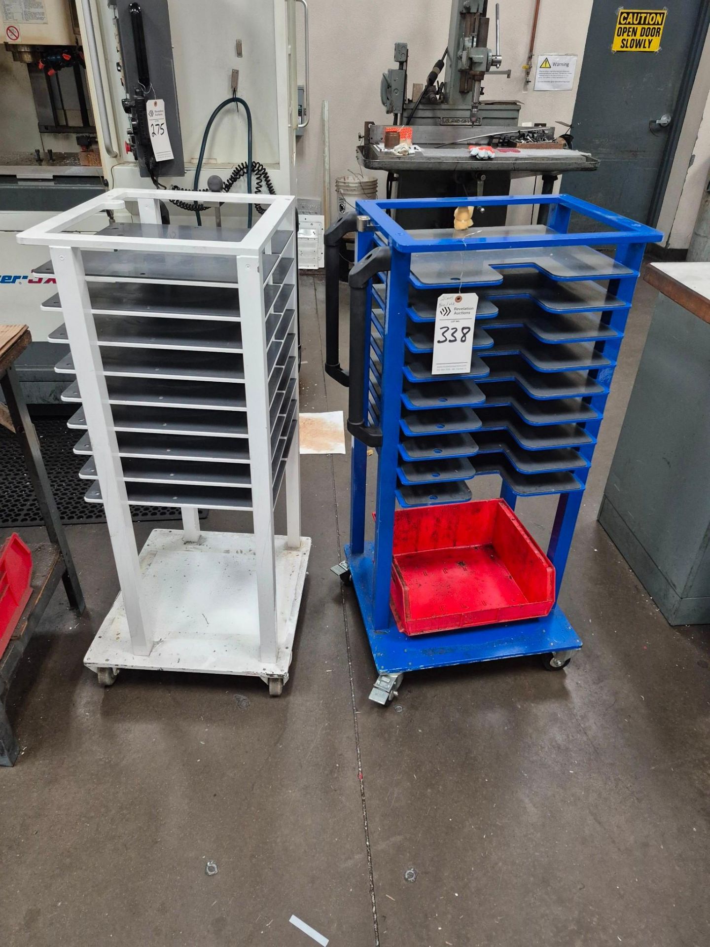 (2) MOBILE TOOL FIXTURE CARTS WITH HANDLES