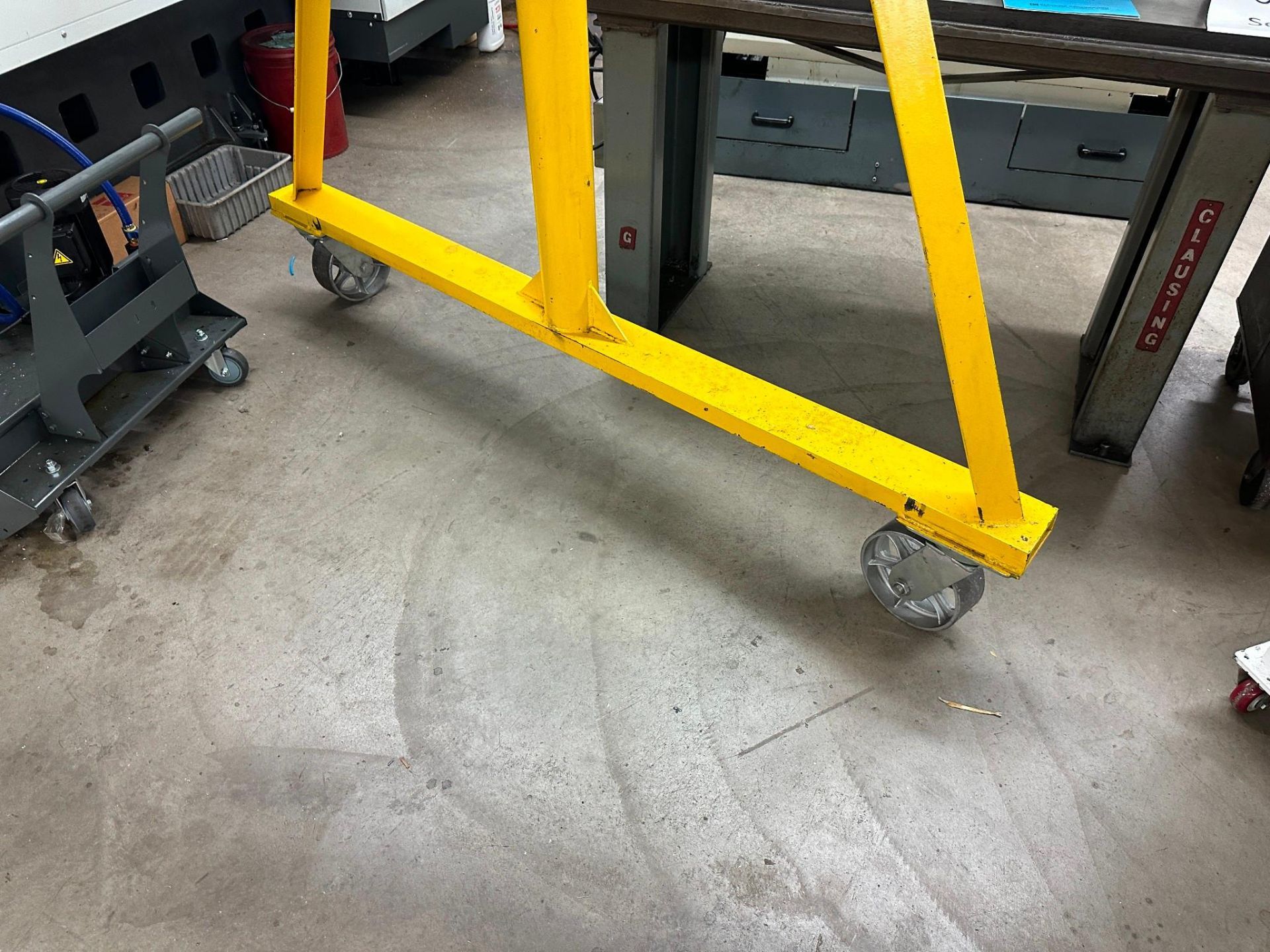LIFTTECH MOBILE, 2 TON BRIDGE CRANE ON CASTORED WHEELS W/ 500LB WINCH ...