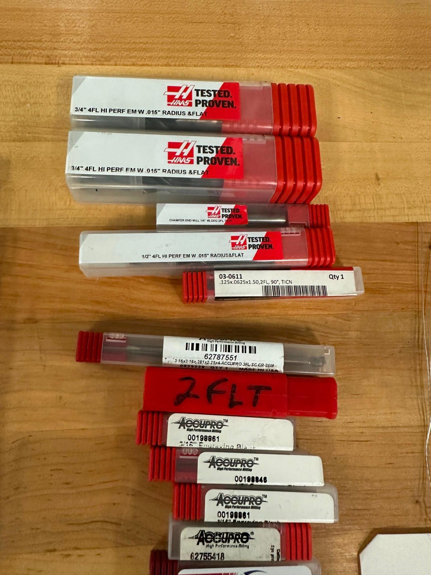 ASSORTMENT OF ACCUPRO HIGH PERFORMANCE END MILLS AND ENGRAVING BLANKS ...