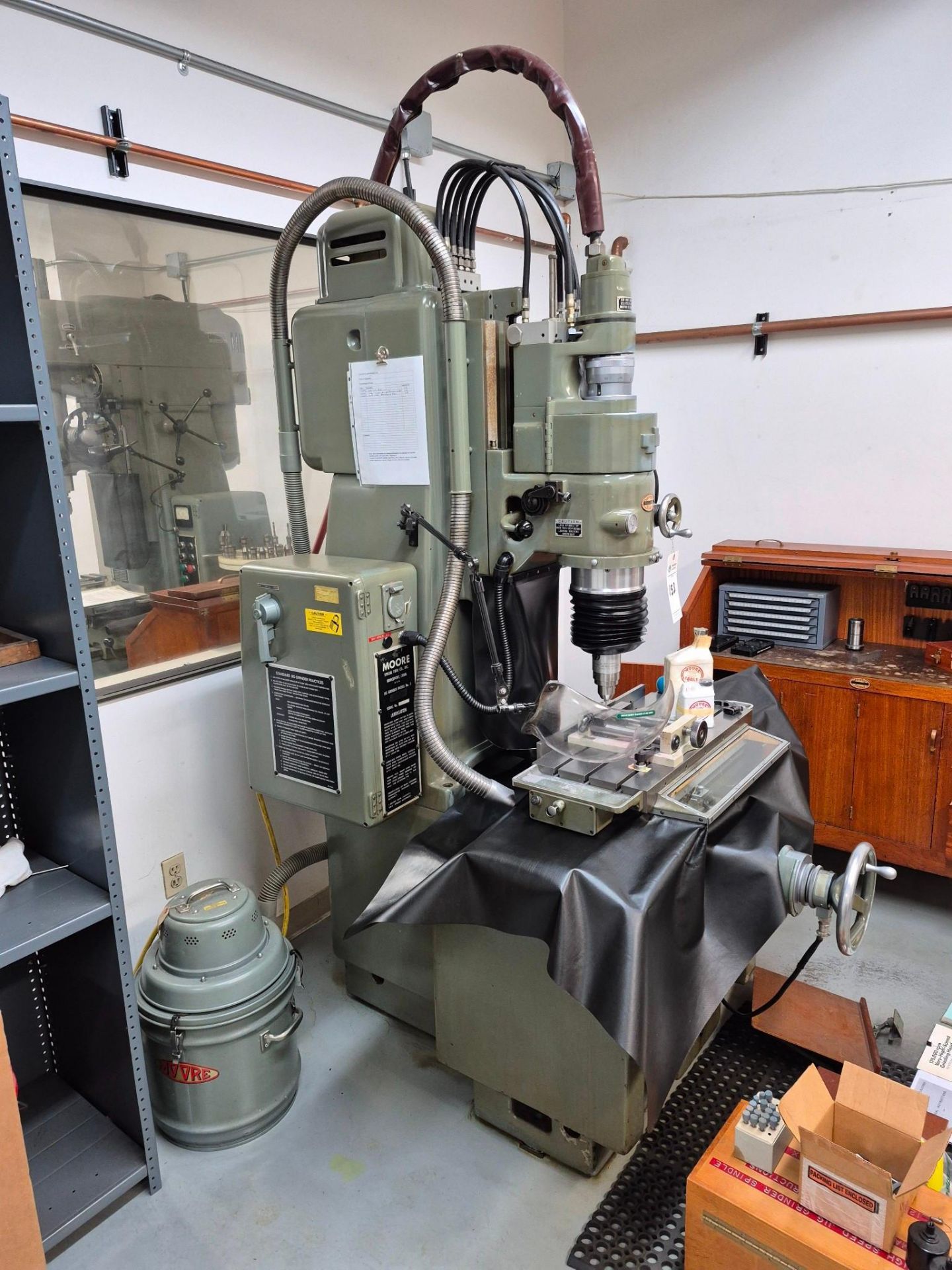 MOORE MODEL G18 JIG GRINDER, 175,000 RPM VHS GRINDING HEAD, TOOLING ...