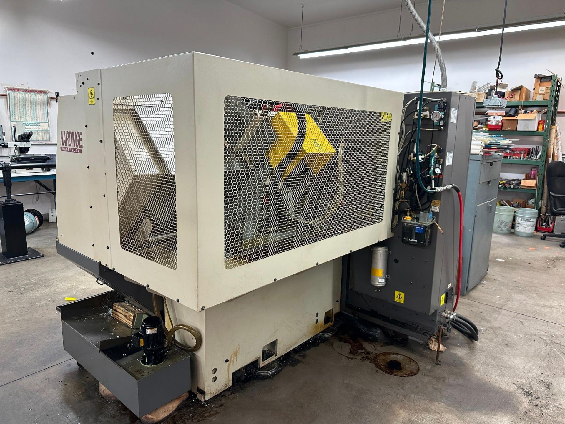 HARDINGE COBRA 42 CNC LATHE WITH SAMECA BAR FEEDER AND HARDINGE HAR ...