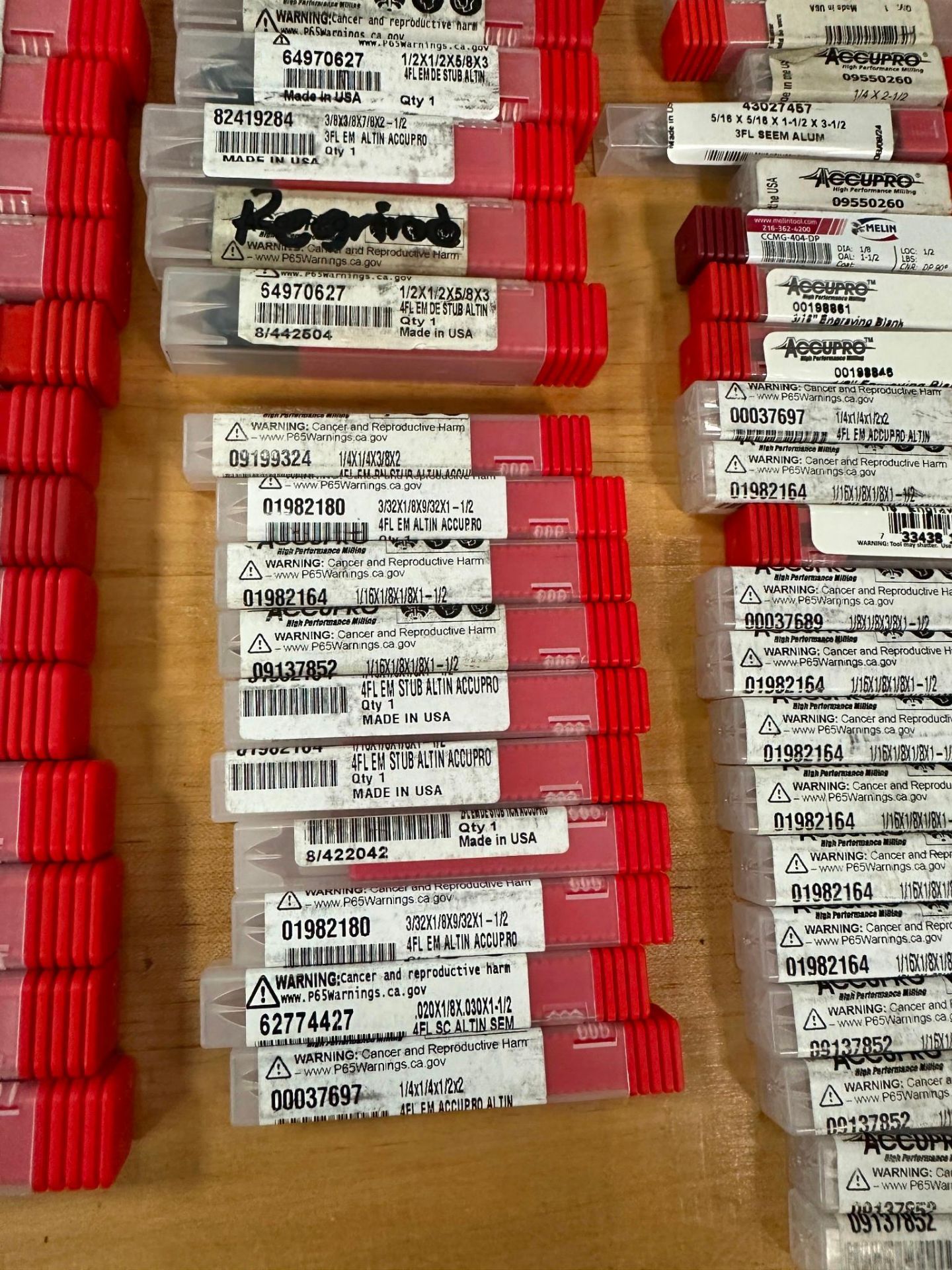 ASSORTMENT OF ACCUPRO HIGH PERFORMANCE END MILLS AND ENGRAVING BLANKS ...