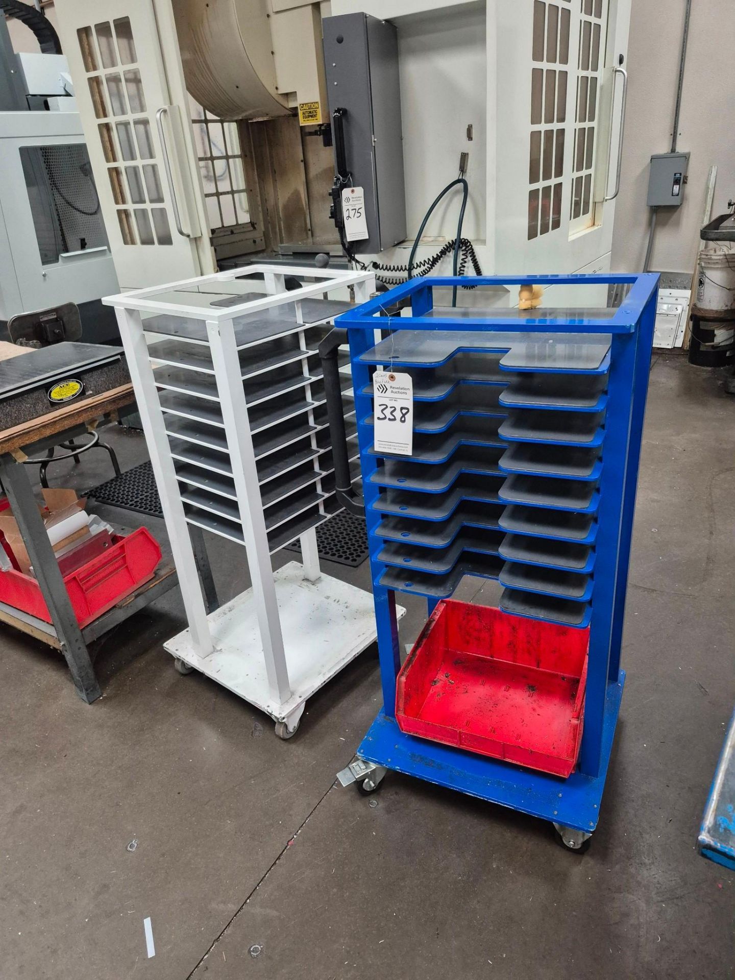 (2) MOBILE TOOL FIXTURE CARTS WITH HANDLES