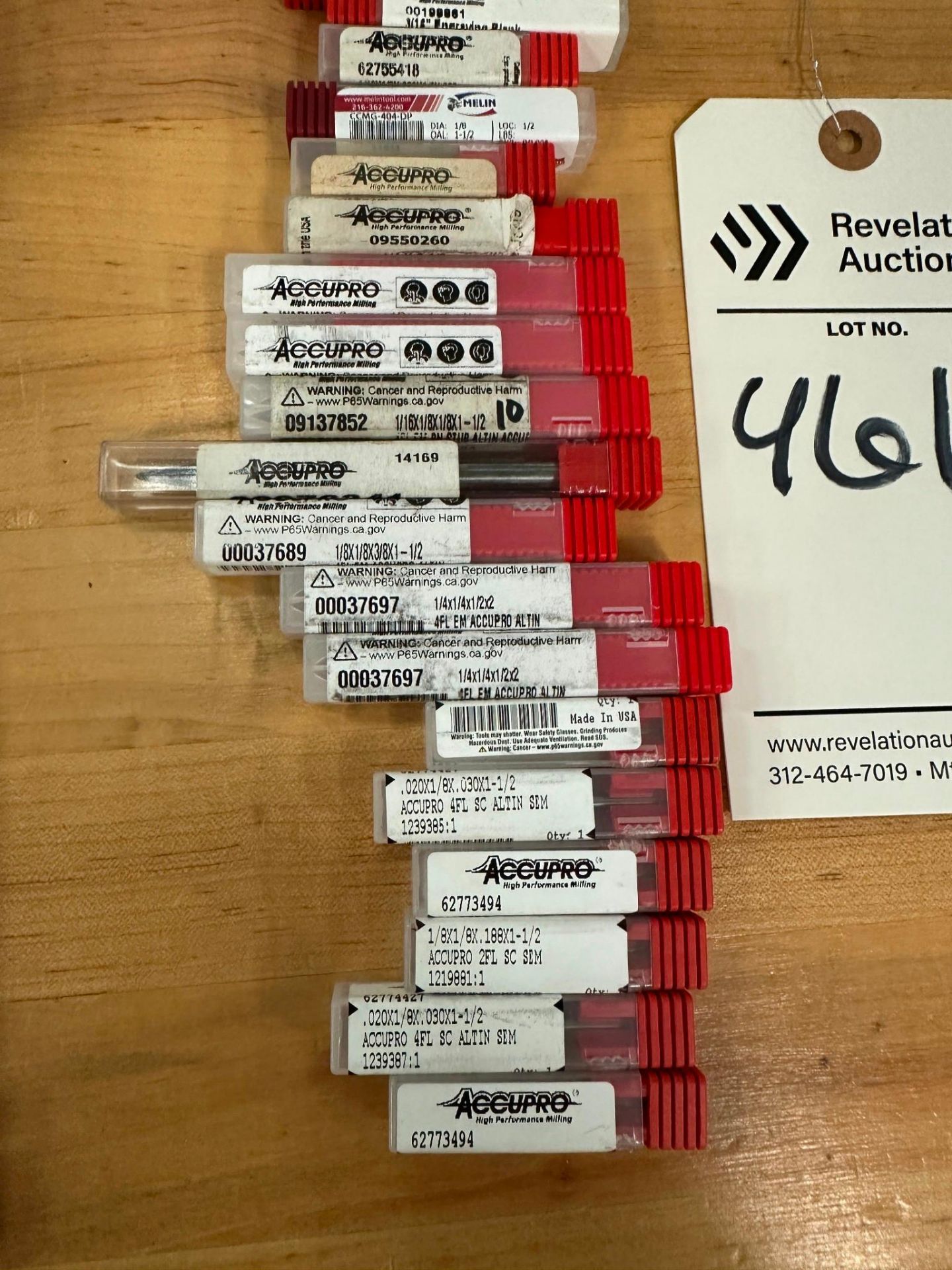 ASSORTMENT OF ACCUPRO HIGH PERFORMANCE END MILLS AND ENGRAVING BLANKS ...