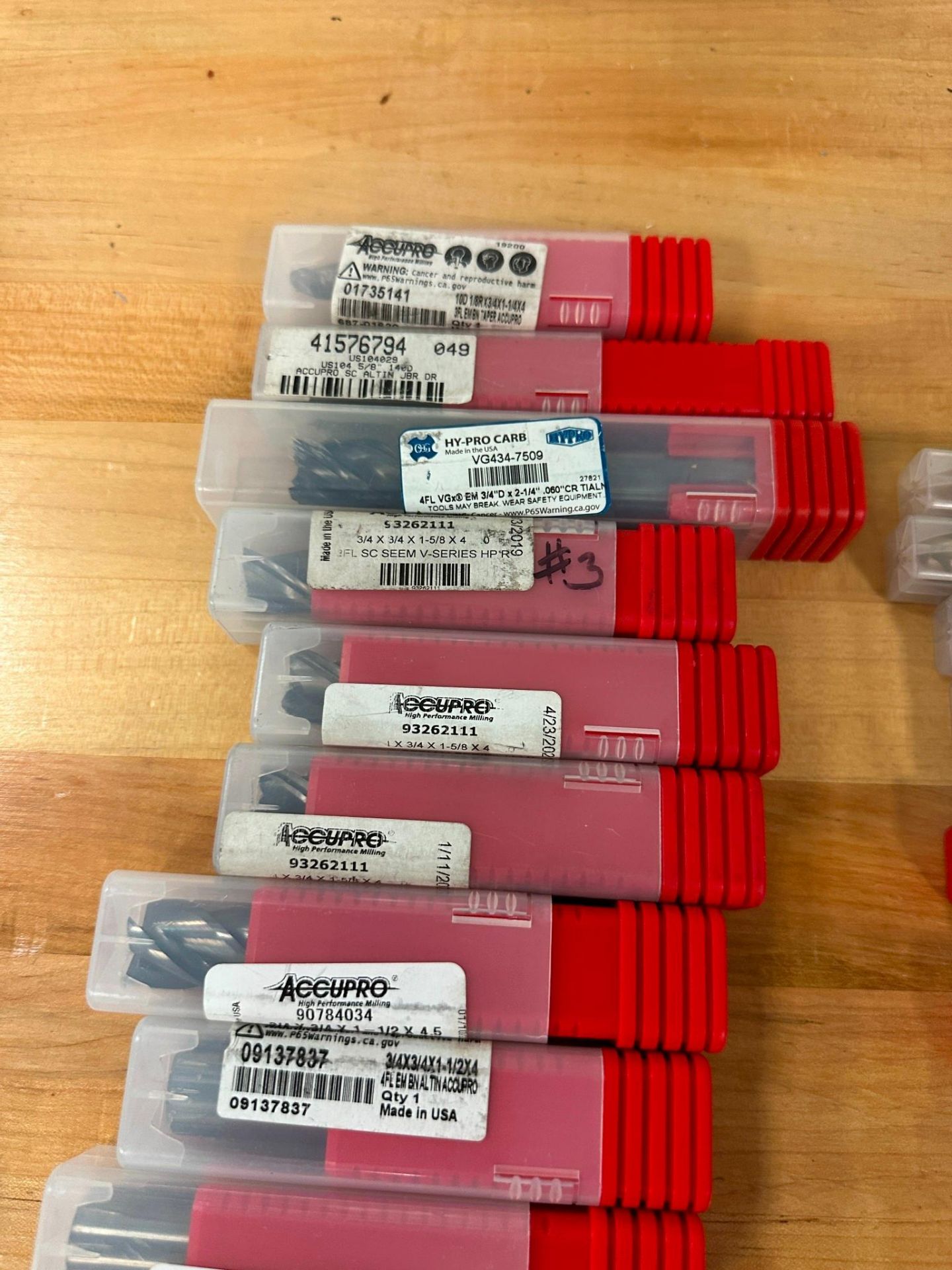 ASSORTMENT OF ACCUPRO HIGH PERFORMANCE END MILLS AND ENGRAVING BLANKS ...