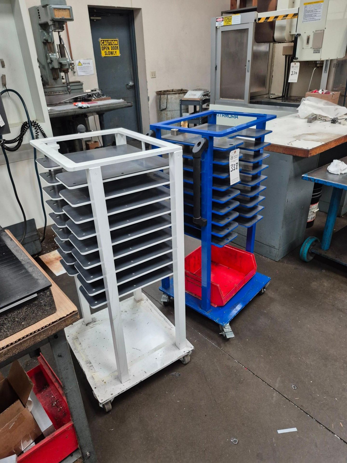 (2) MOBILE TOOL FIXTURE CARTS WITH HANDLES