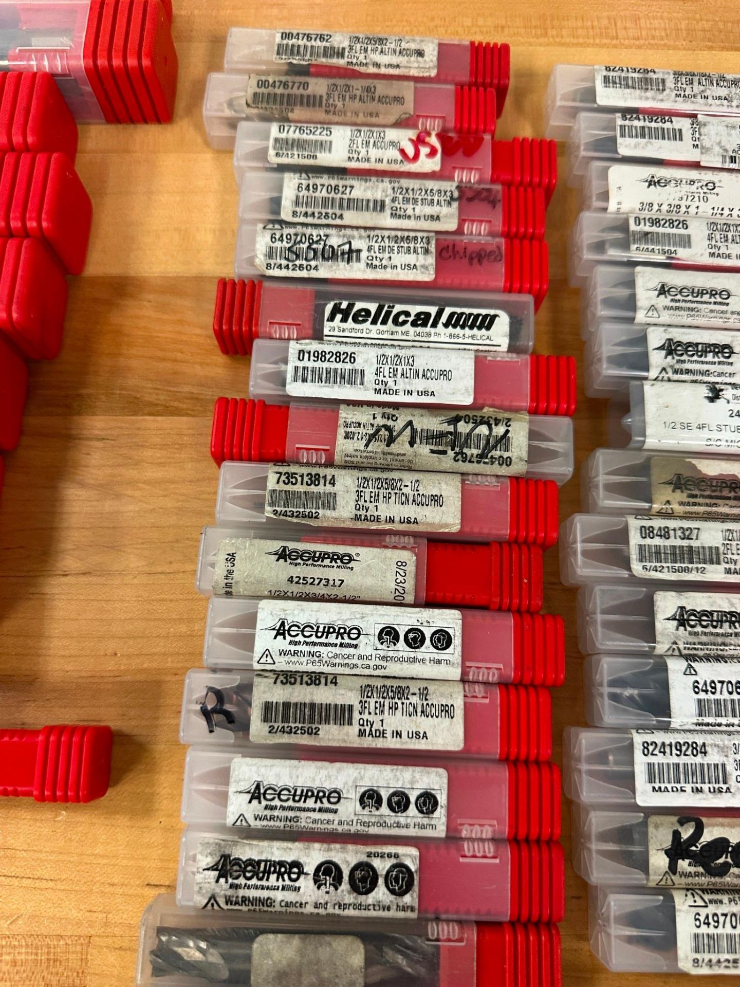 ASSORTMENT OF ACCUPRO HIGH PERFORMANCE END MILLS AND ENGRAVING BLANKS ...