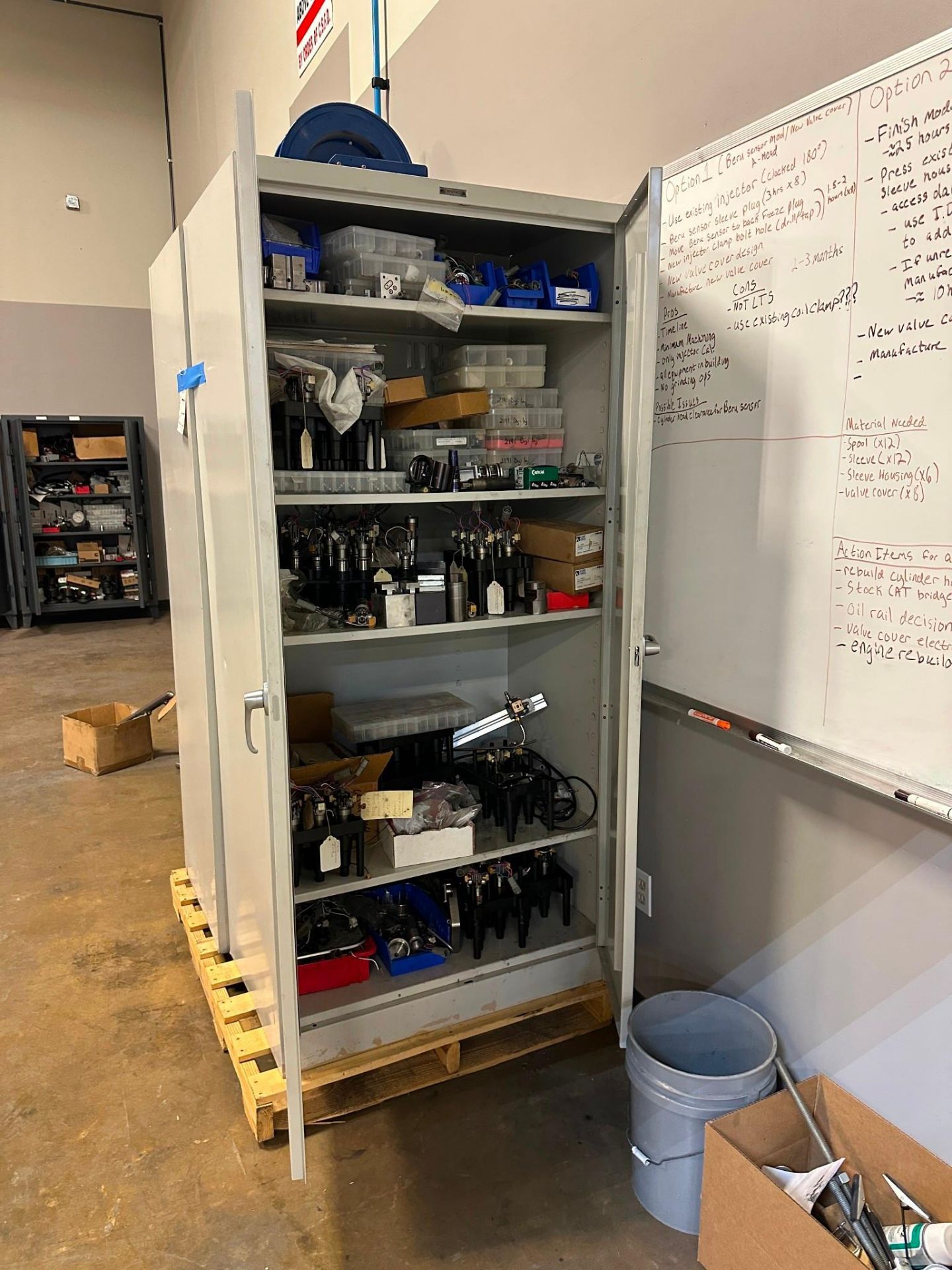 (2) TENNSCO STORAGE CABINETS FULL DIESEL/CATERPILLAR FUEL INJECTION AND ...