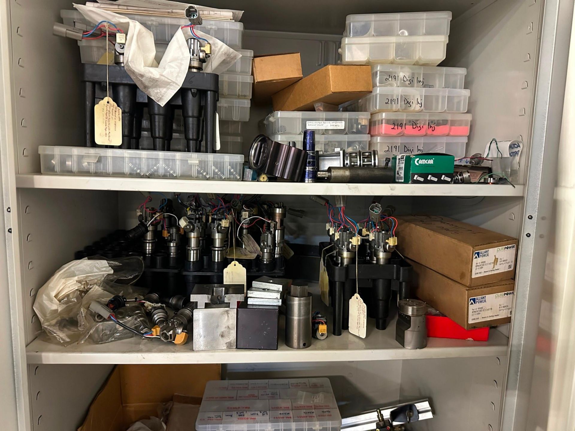 (2) TENNSCO STORAGE CABINETS FULL DIESEL/CATERPILLAR FUEL INJECTION AND ...
