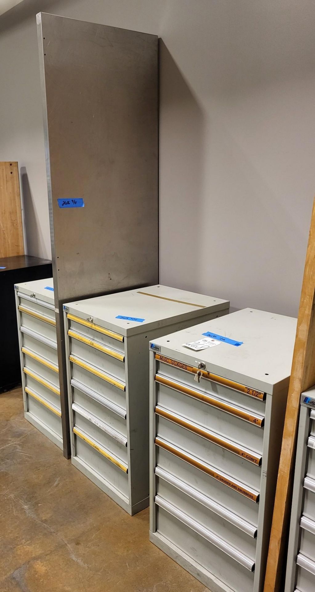 (3) LISTA 6 DRAWER INDUSTRIAL MODULAR STORAGE CABINET WITH WOODEN AND ...