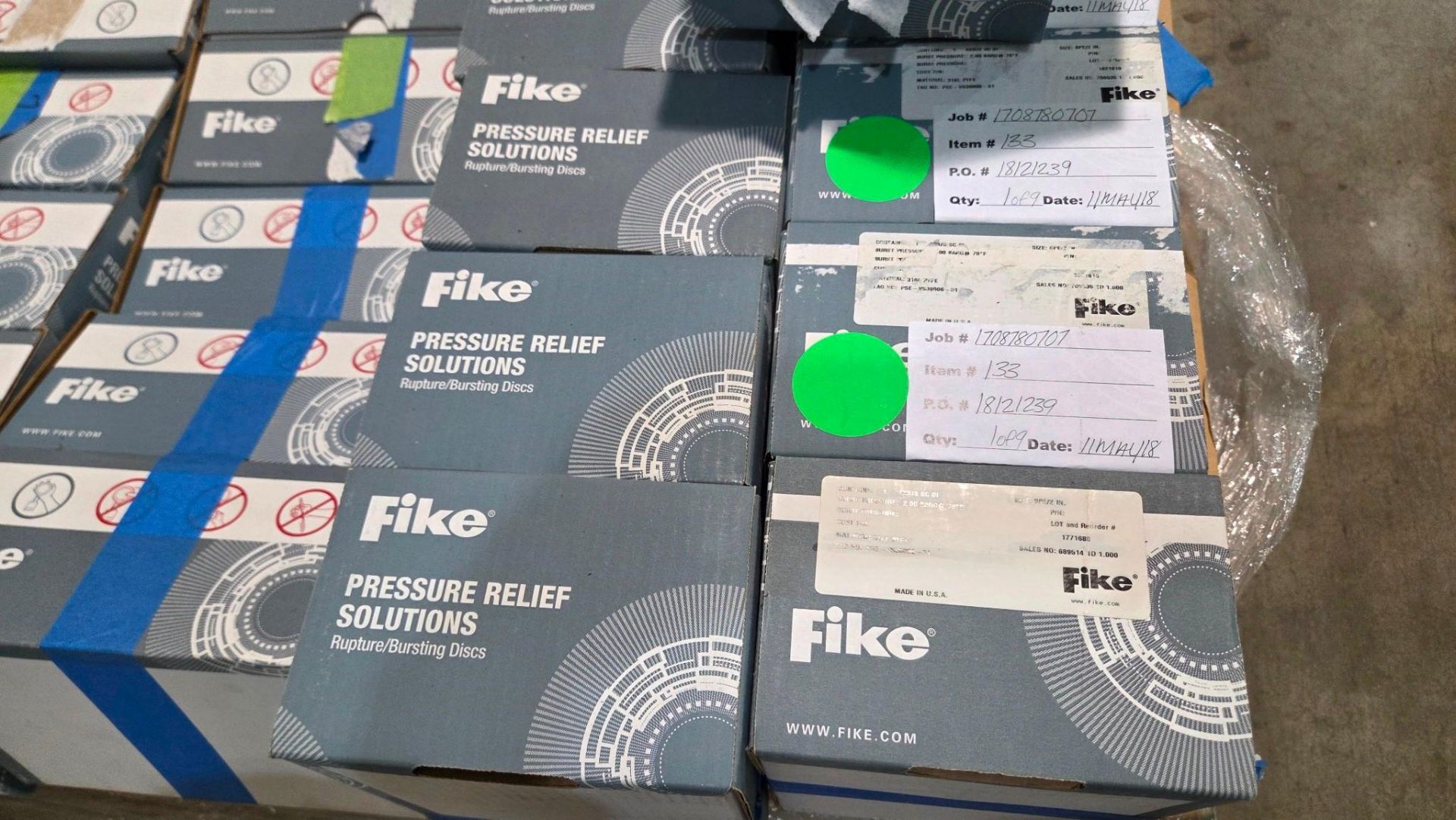 (9) PALLETS OF L11 LIGHTING FIXTURES & FIKE PRESSURE RELIEF BURSTING ...
