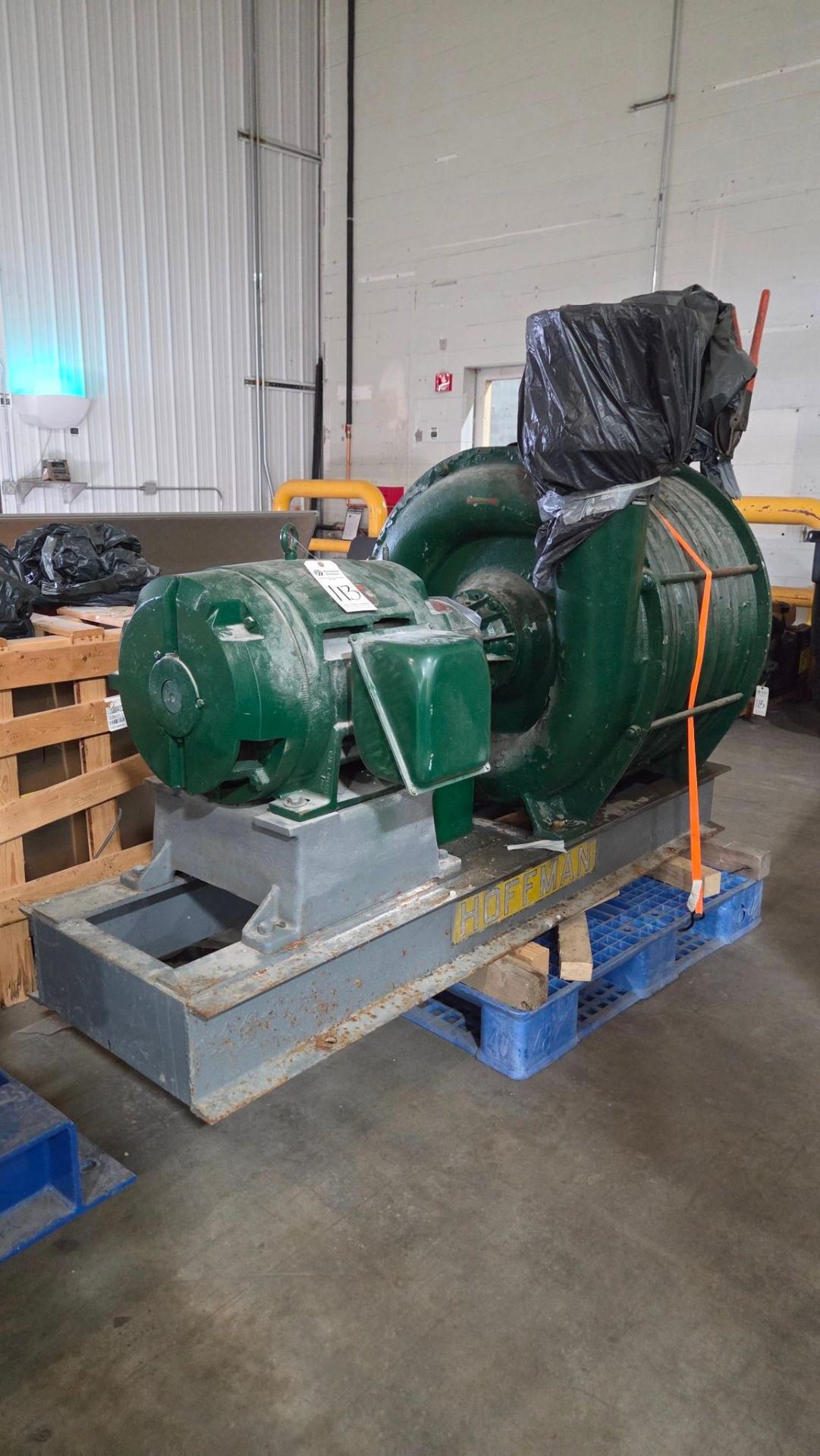 HOFFMAN 38406A CENTRIFUGAL BLOWER W/RELIANCE 100 HORSEPOWER ELECTRIC ...