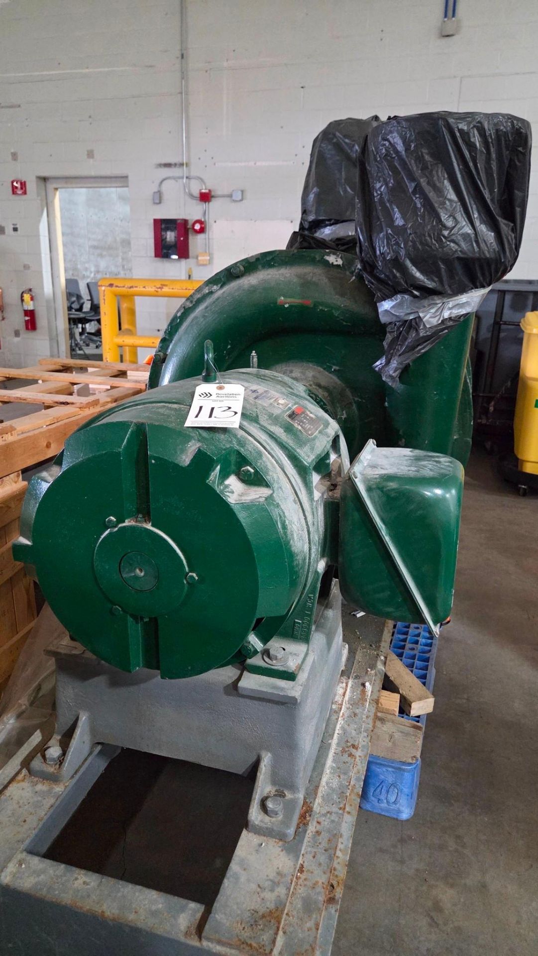 HOFFMAN 38406A CENTRIFUGAL BLOWER W/RELIANCE 100 HORSEPOWER ELECTRIC ...