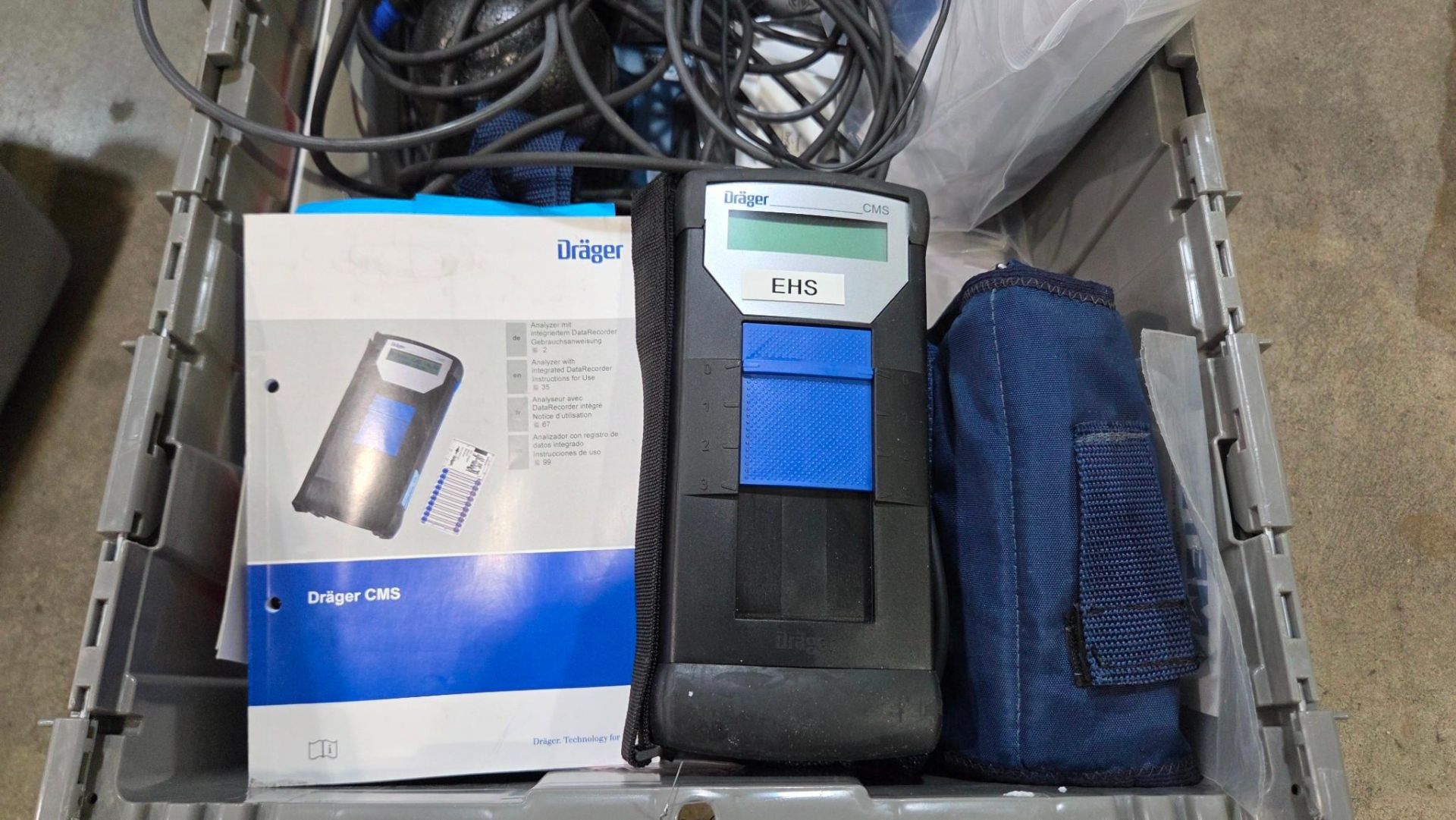 BIN OF MISC. EQUIPMENT DRAGER CMS ANALYZER, POWER STRIP, DEFENDER 550 ...