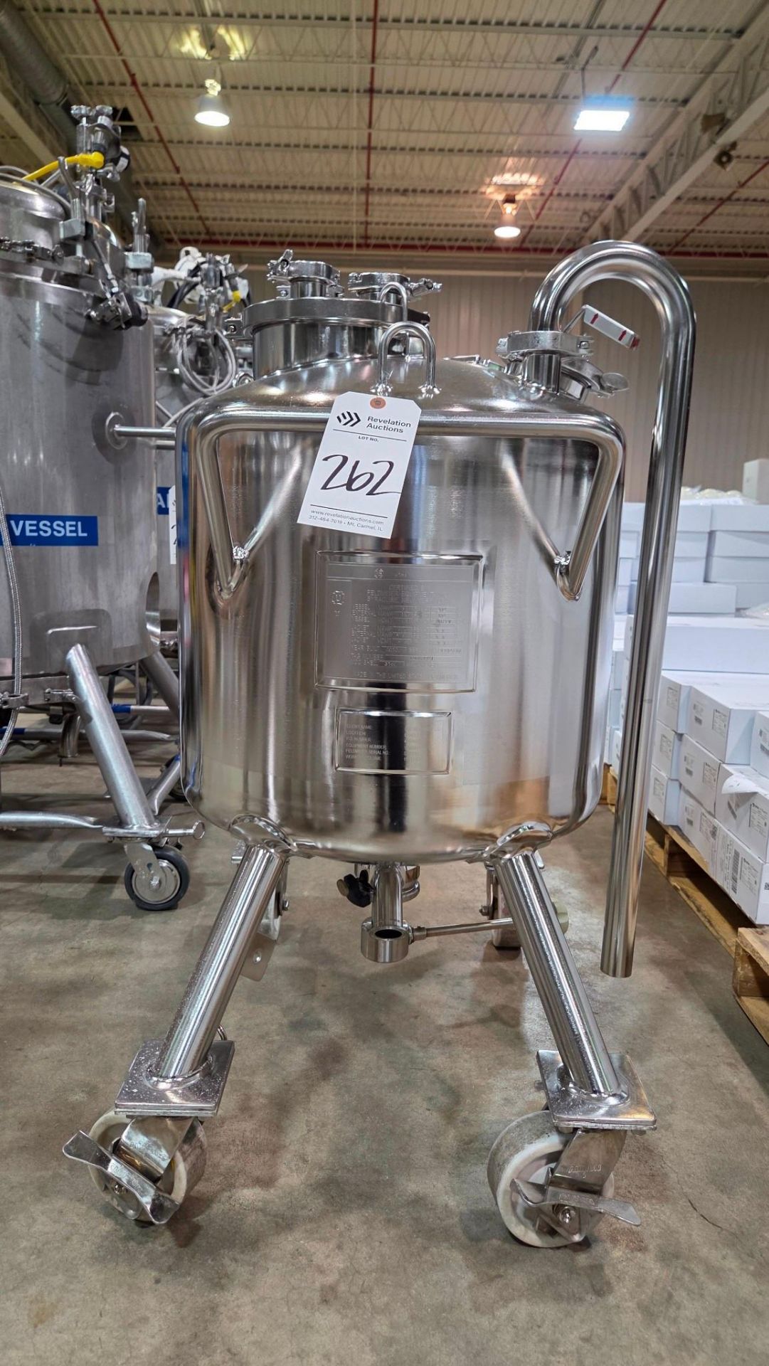 80 GALLON STAINLESS STEEL REACTOR TANK SN: S102610 VESSEL MAWP: 30PSI ...