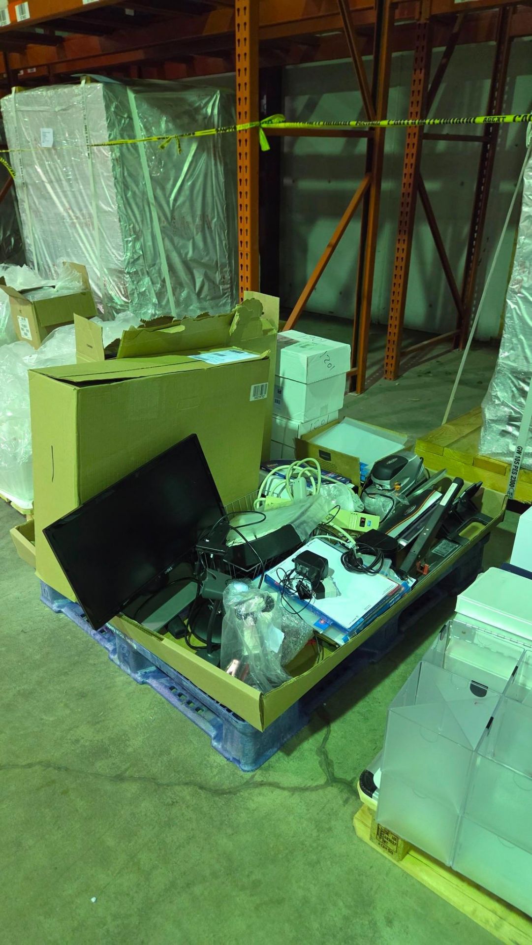 PALLET OF MISC. OFFICE SUPPLIES ITEMS INCLUDED ARE DELL COMPUTER ...