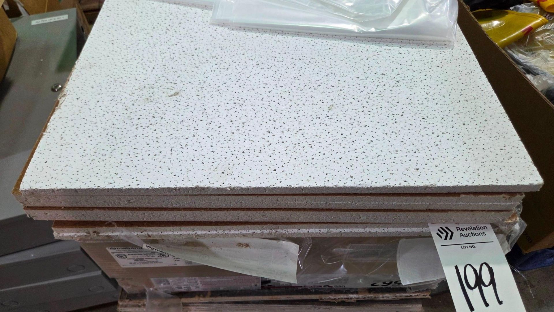 LOT OF ARMSTRONG FINE FISSURED SQUARE LAY IN CEILING TILES MODEL: BP ...