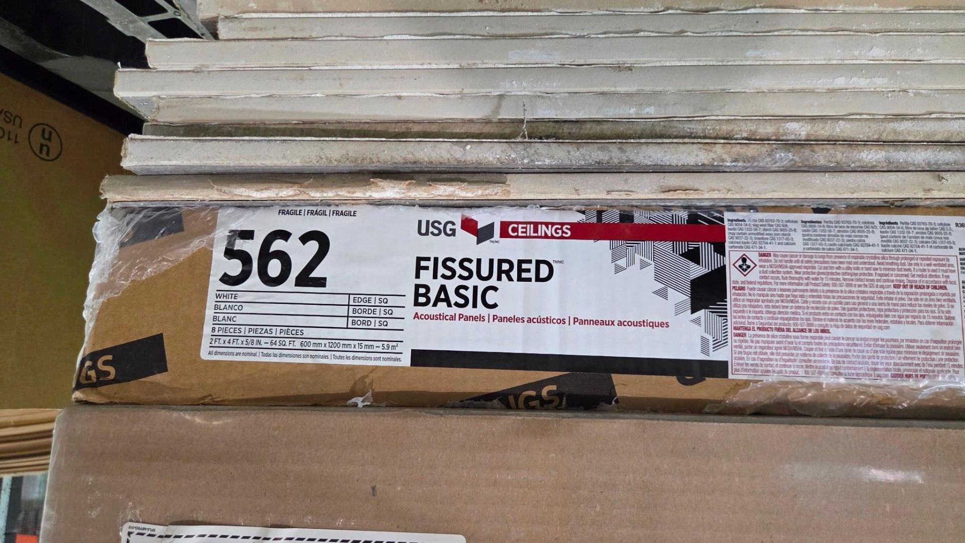 LOT OF ARMSTRONG FINE FISSURED SQUARE LAY IN CEILING TILES MODEL: BP ...