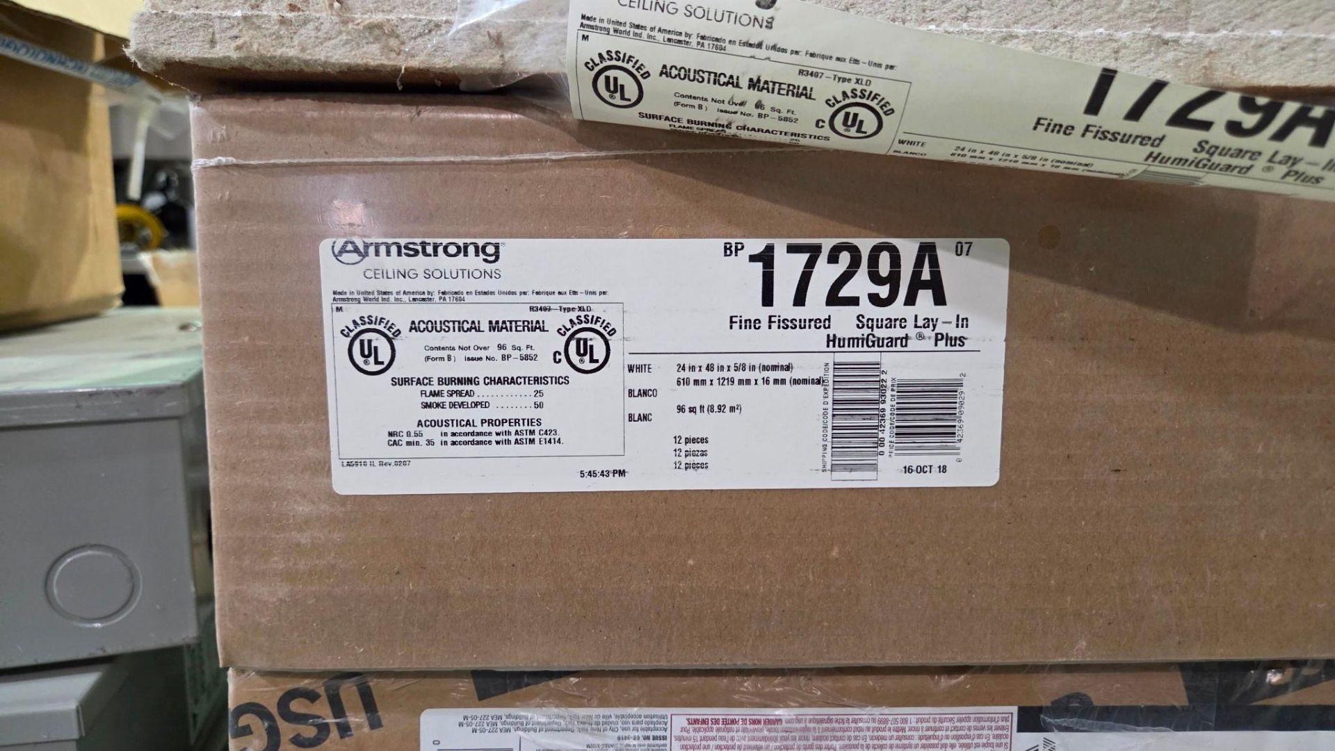 LOT OF ARMSTRONG FINE FISSURED SQUARE LAY IN CEILING TILES MODEL: BP ...