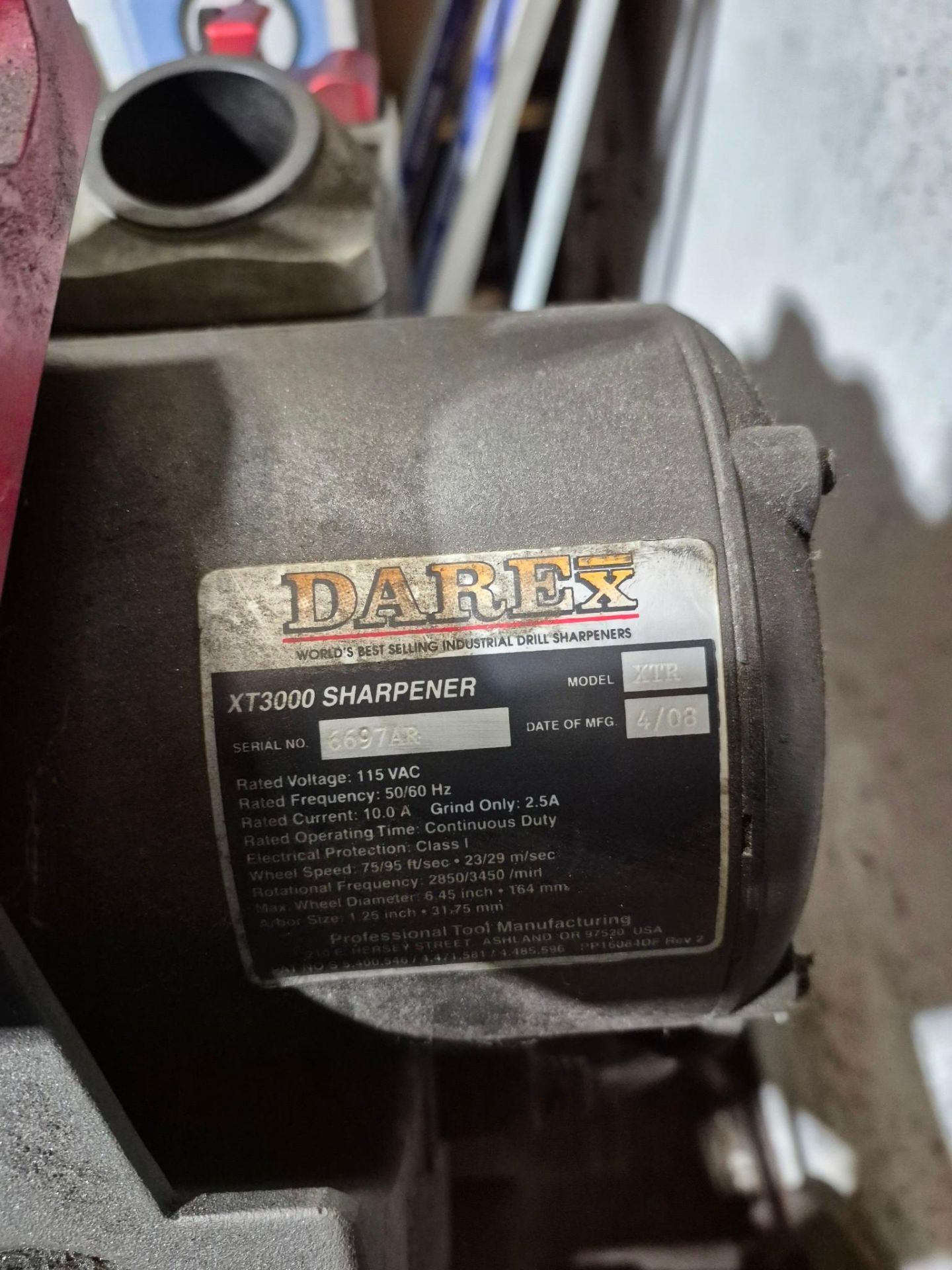 2008 DAREX XT3000 PRECISION INDUSTRIAL DRILL SHARPENER WITH STAND SN ...