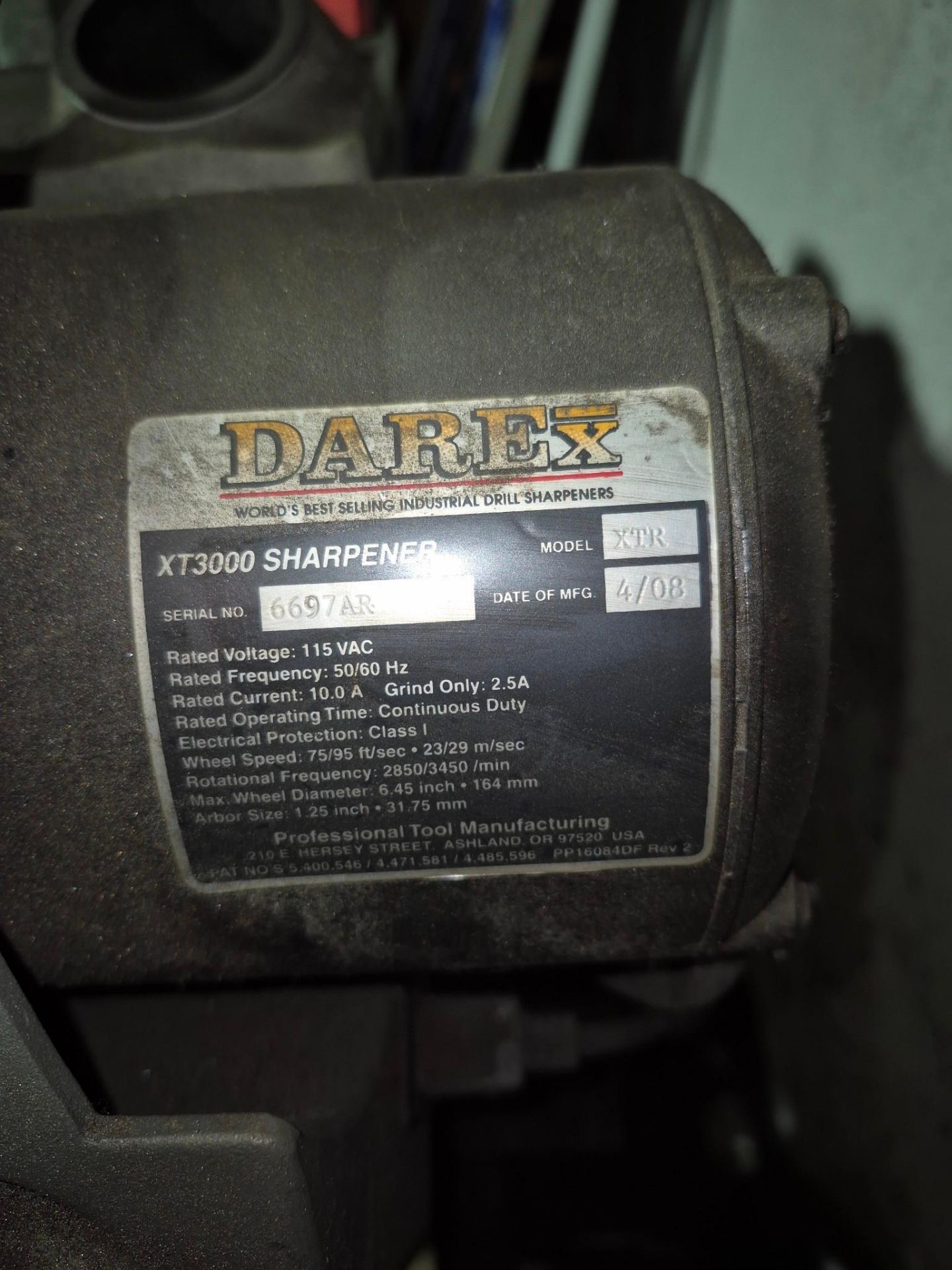 2008 DAREX XT3000 PRECISION INDUSTRIAL DRILL SHARPENER WITH STAND SN ...