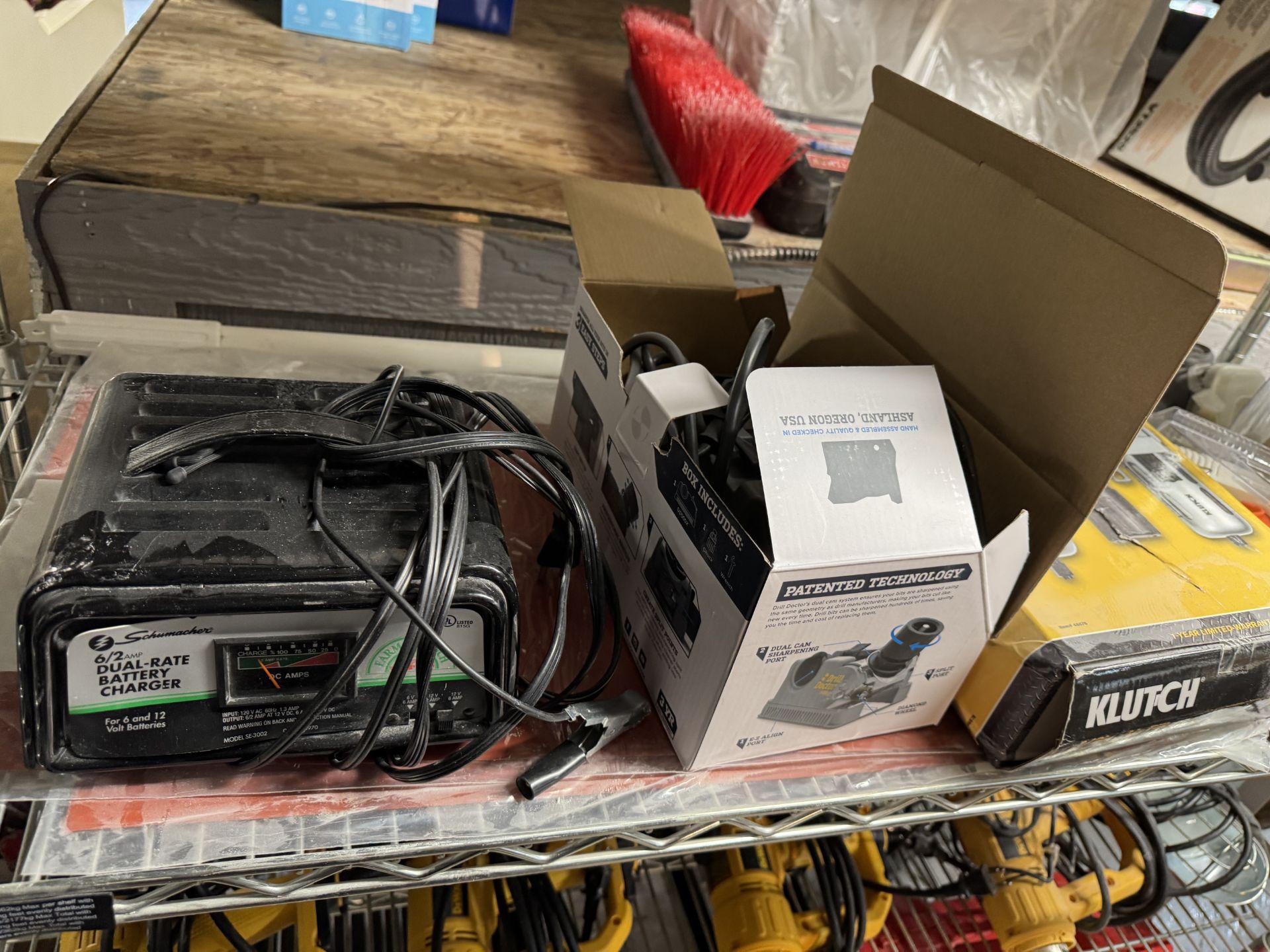 [LOT] of Assorted Tools, consisting of blow gun, battery charger, FRL ...