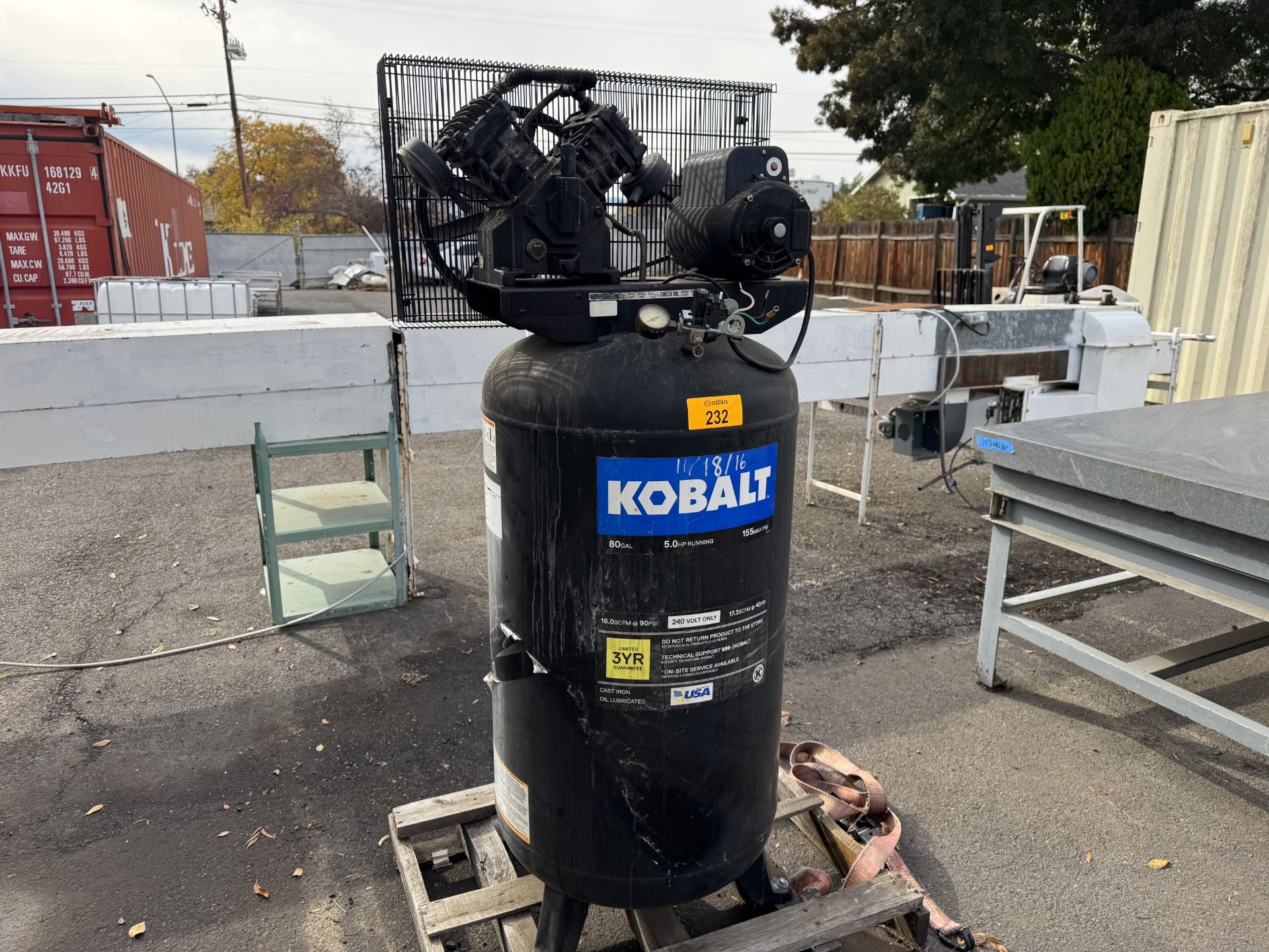 Kobalt Air Compressor, model TQ312601AJ (AGM07) 0048365, s/n 1969036 ...