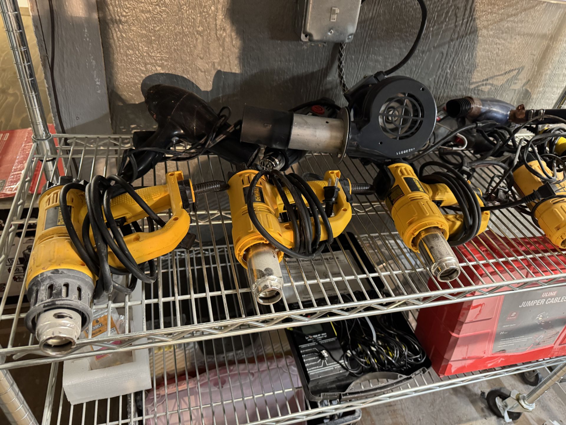 [LOT] of Assorted Tools, consisting of blow gun, battery charger, FRL ...