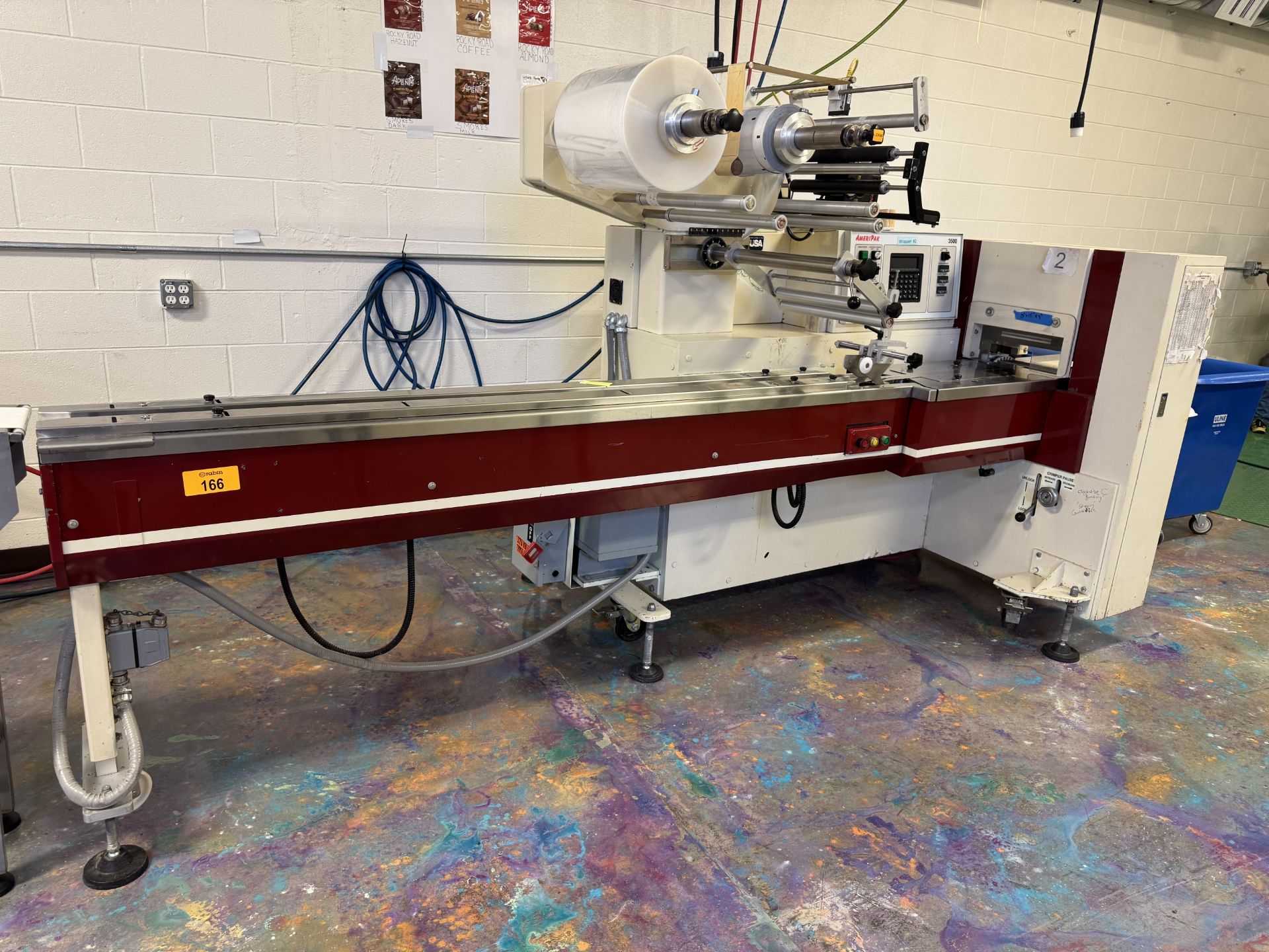 AmeriPak Horizontal Flow Wrapper, model 3500, s/n 6-1124, up to 220 ...