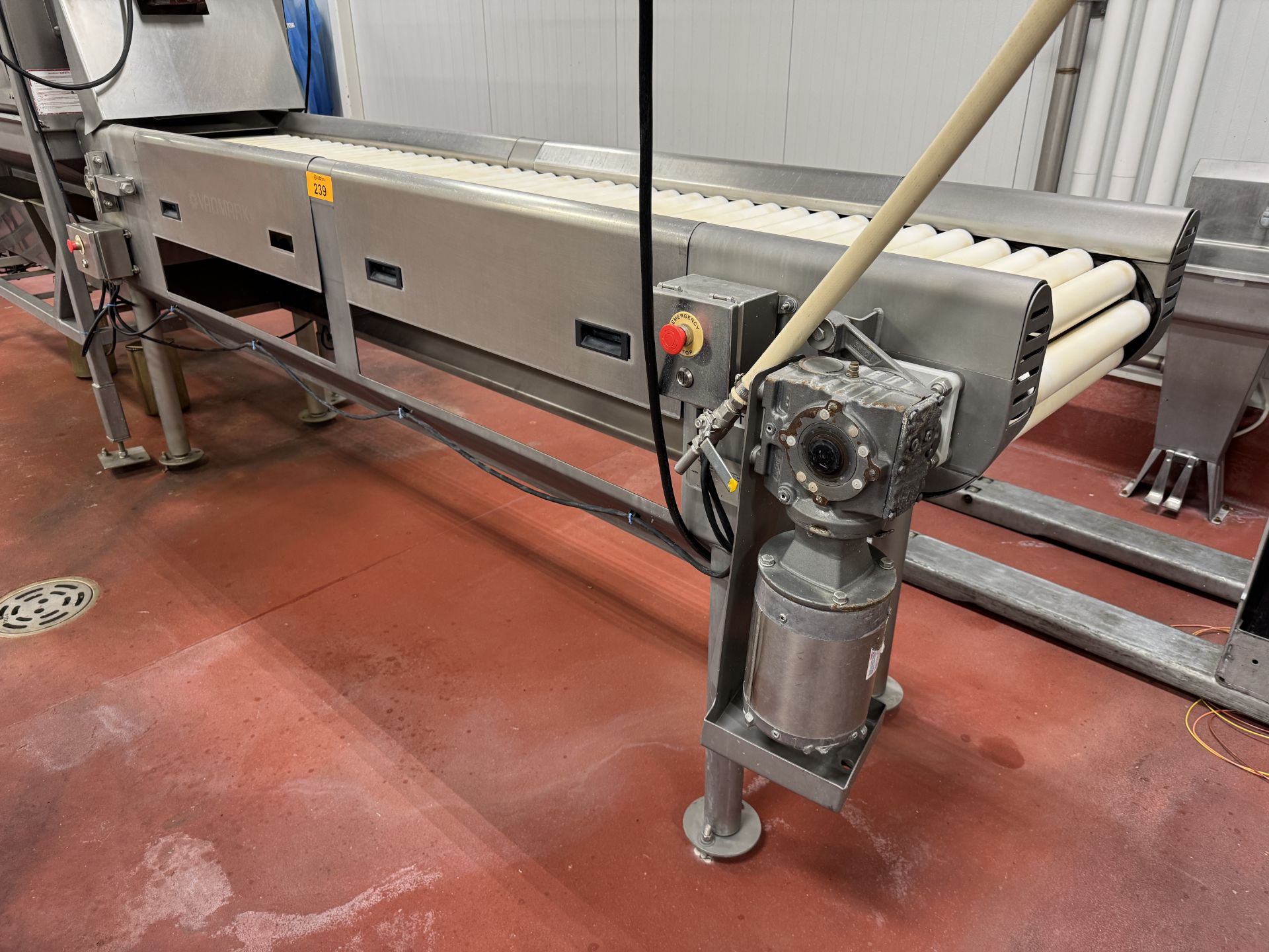 Vanmark Equip Roller Discharge Inspection Conveyor, s/n 36257045-0416 ...