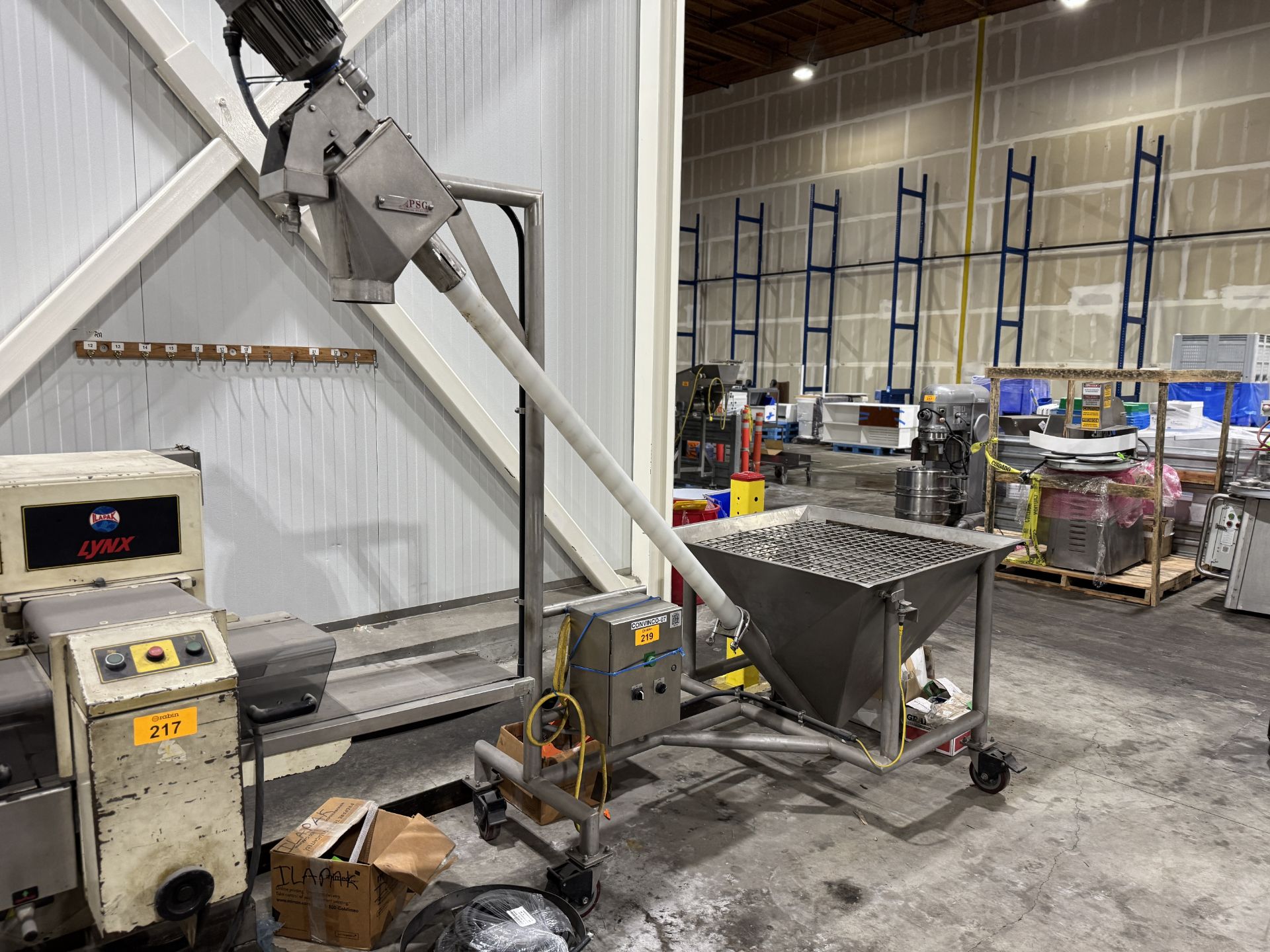 PSG Inclined Flexible Screw Conveyor, Flexicon style, approx drop ...